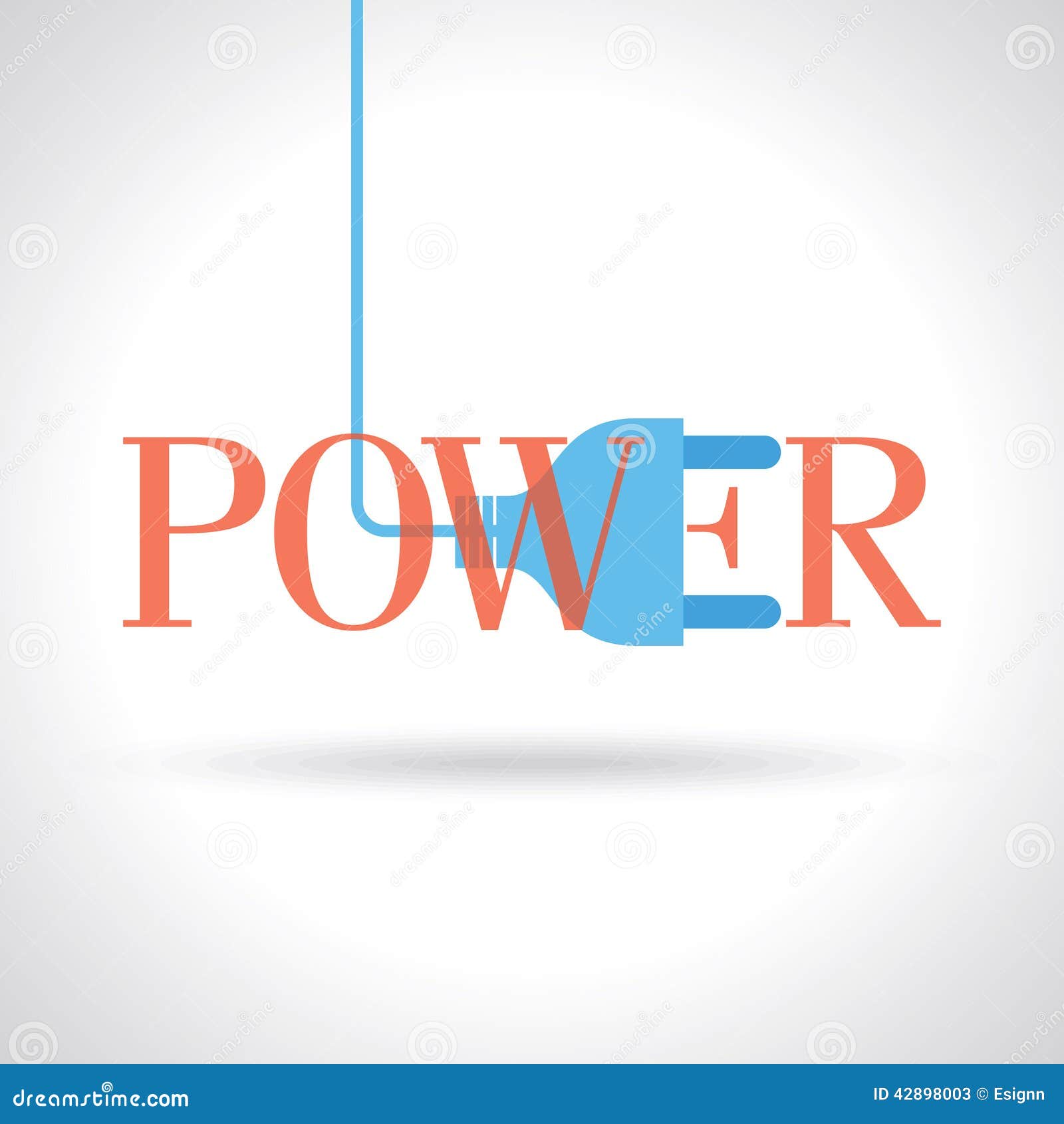 Typography for Power with Electric Connectivity Stock Vector ...