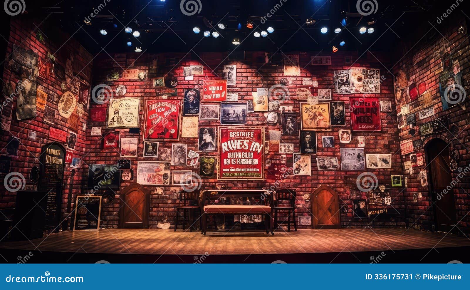 Typography stage wall stock illustration. Illustration of audience ...