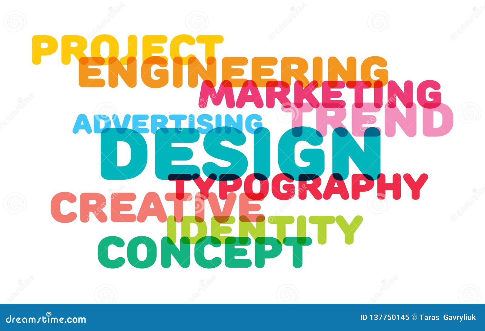 Typography Tag Cloud on White Background Stock Vector - Illustration of ...