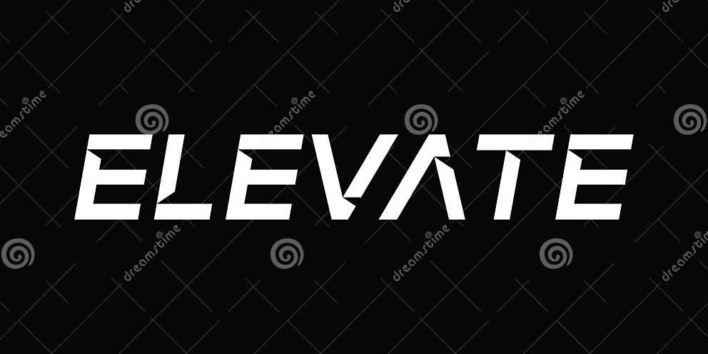 Typography Text Elevate Logo Design Inspiration. Stock Illustration ...