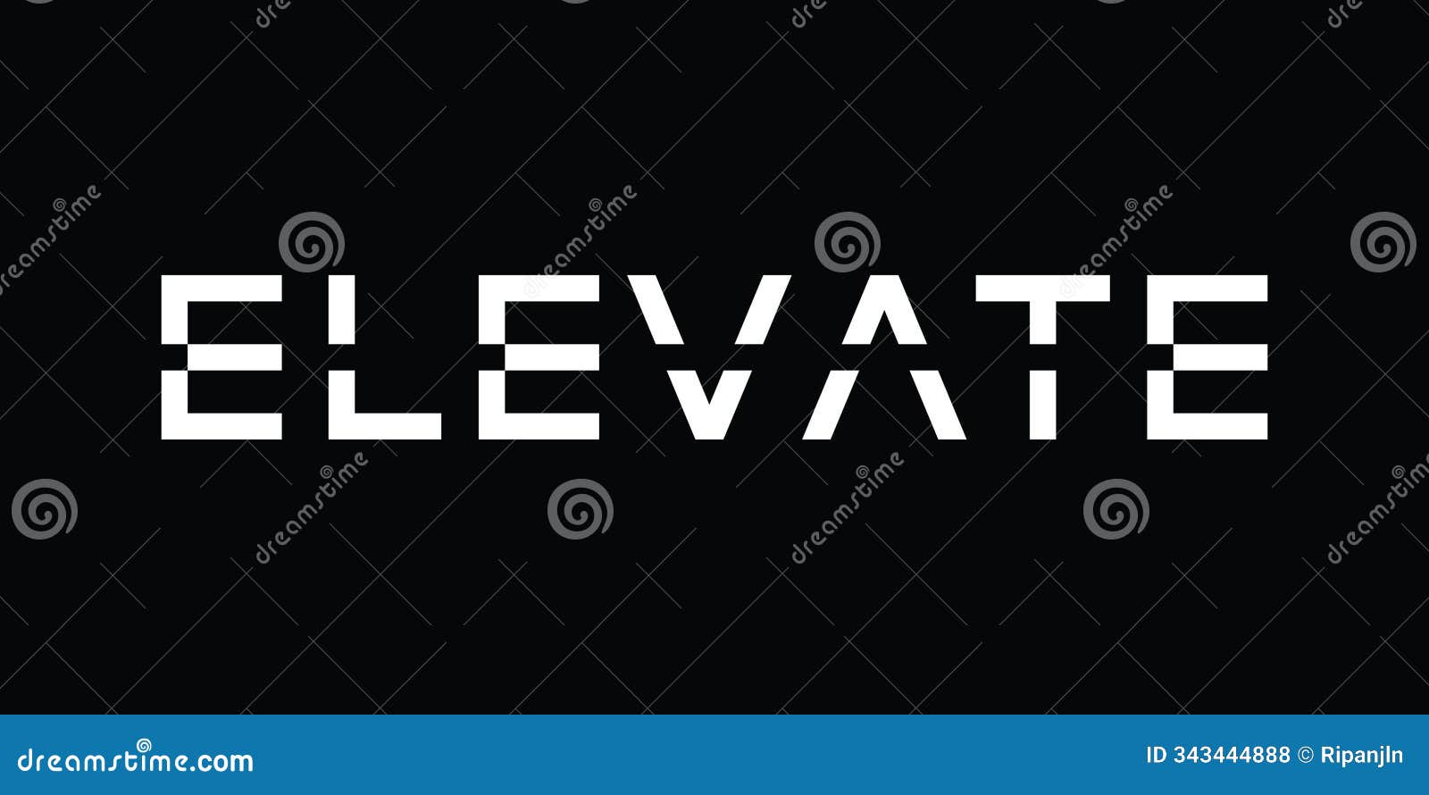 Typography Text Elevate, Logo Design Inspiration. Stock Illustration ...
