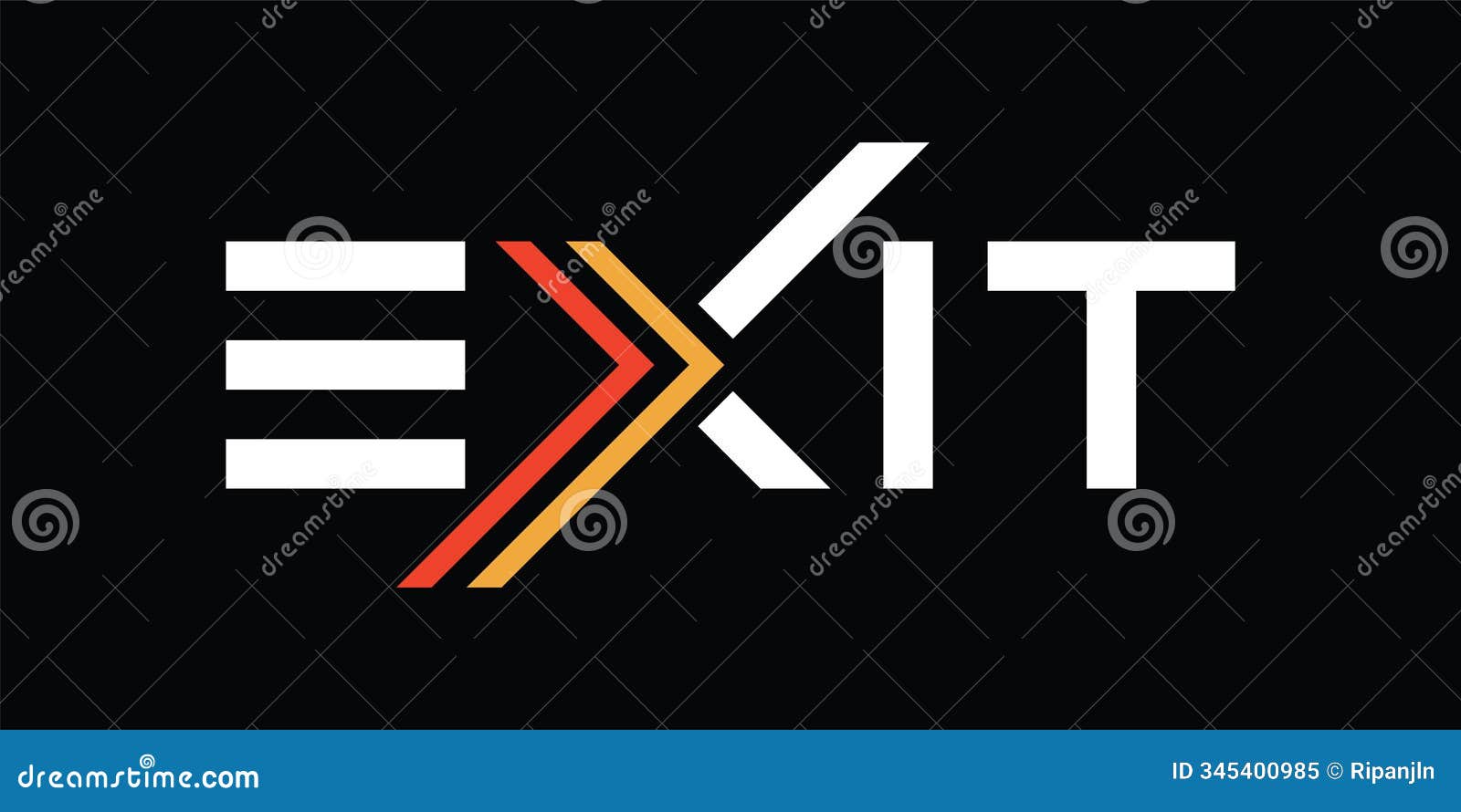 Typography Text Exit Logo Design Vector Graphic Stock Illustration ...