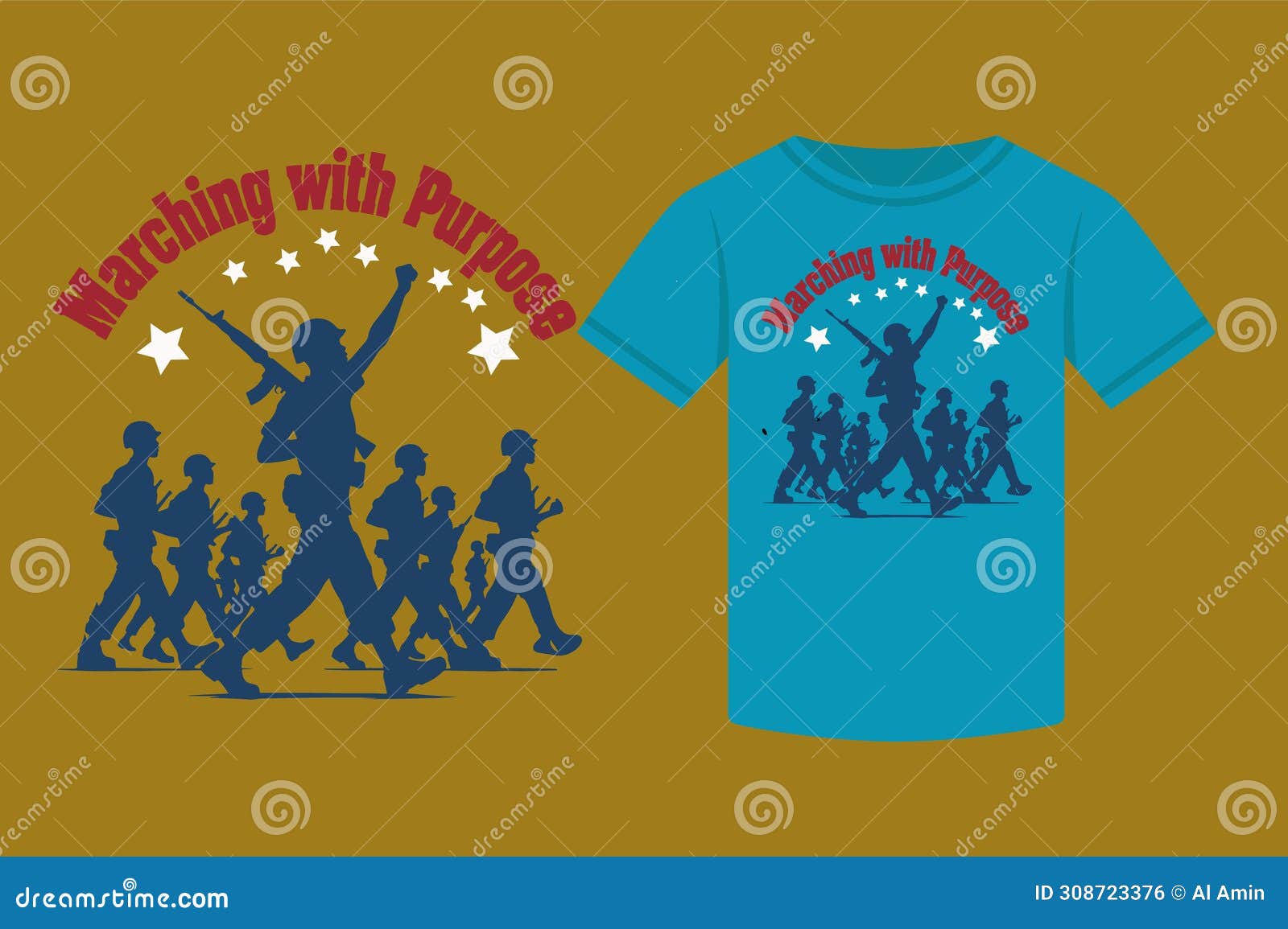 Typography and Vector T-shirt Design, Marching with Purpose Stock ...