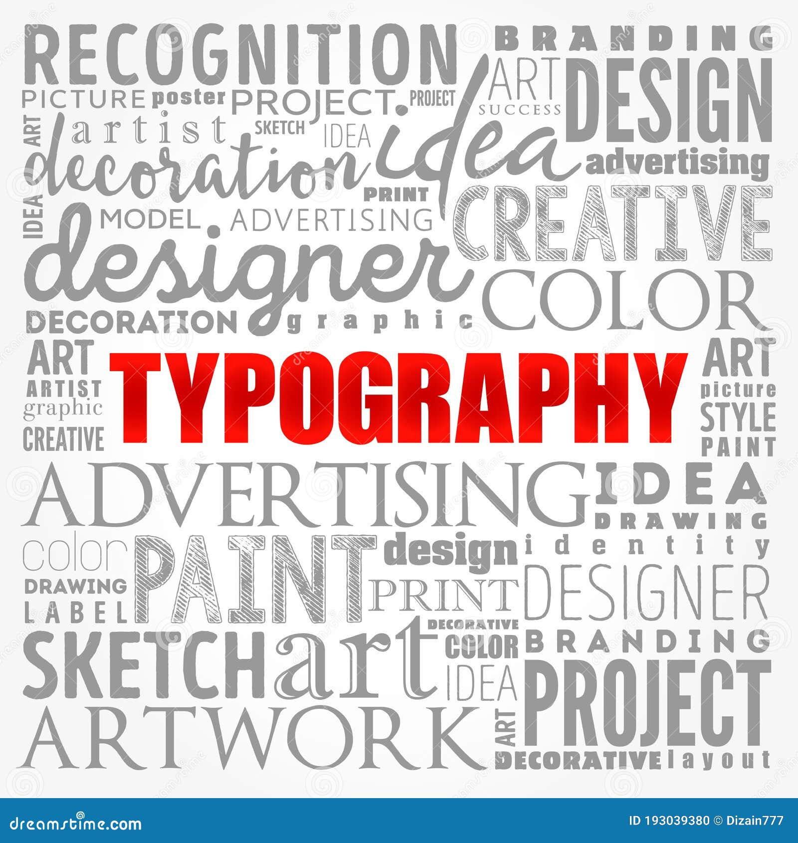 TYPOGRAPHY Word Cloud Collage, Creative Concept Background Stock ...
