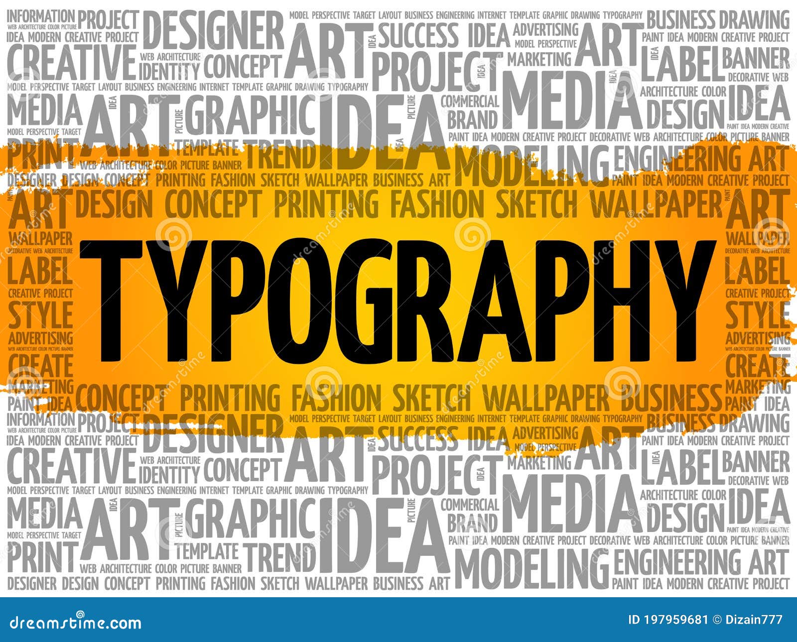 TYPOGRAPHY Word Cloud Collage Stock Illustration - Illustration of ...