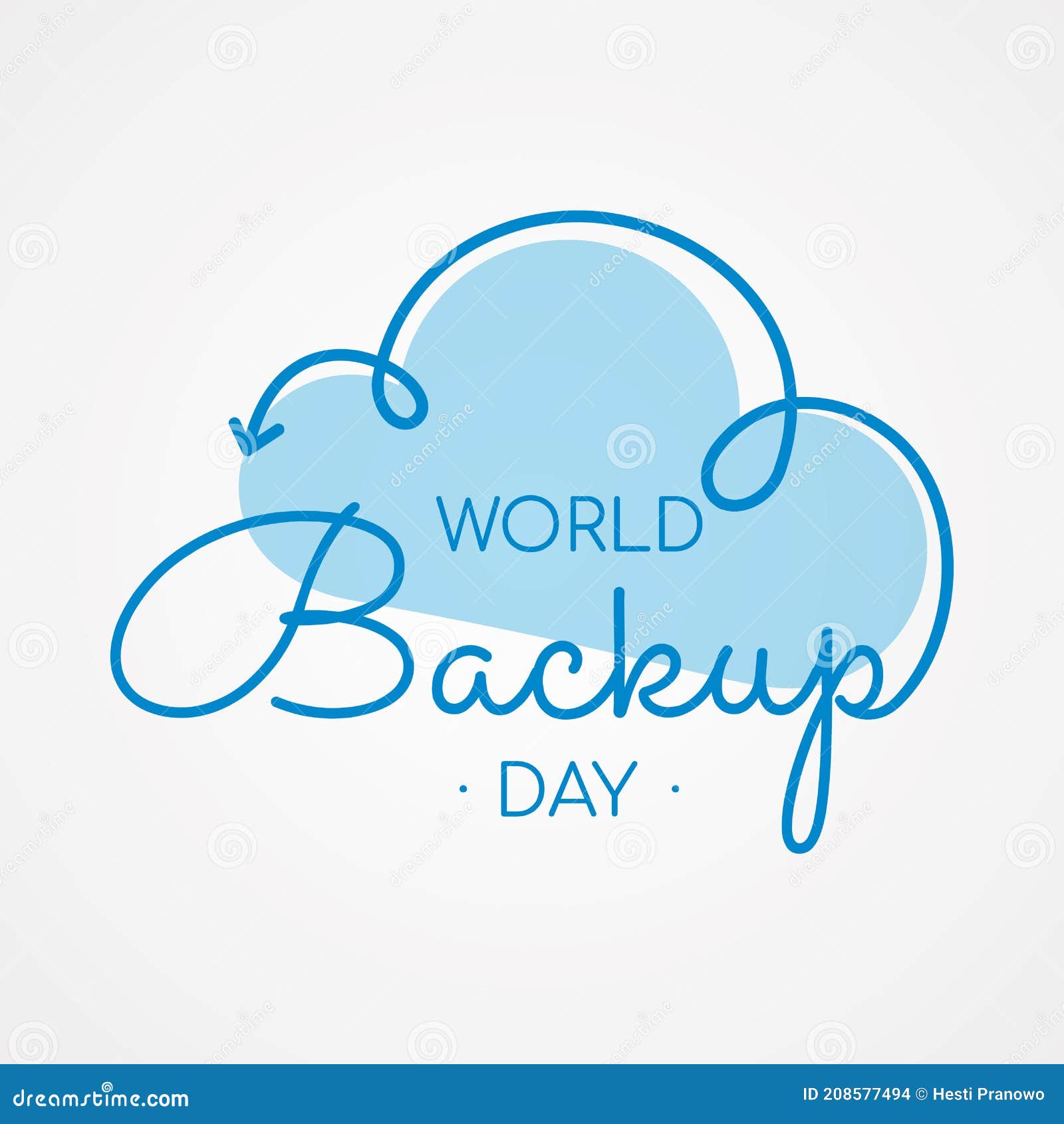 World Backup Day Greeting Emblem Cartoon Vector | CartoonDealer.com ...