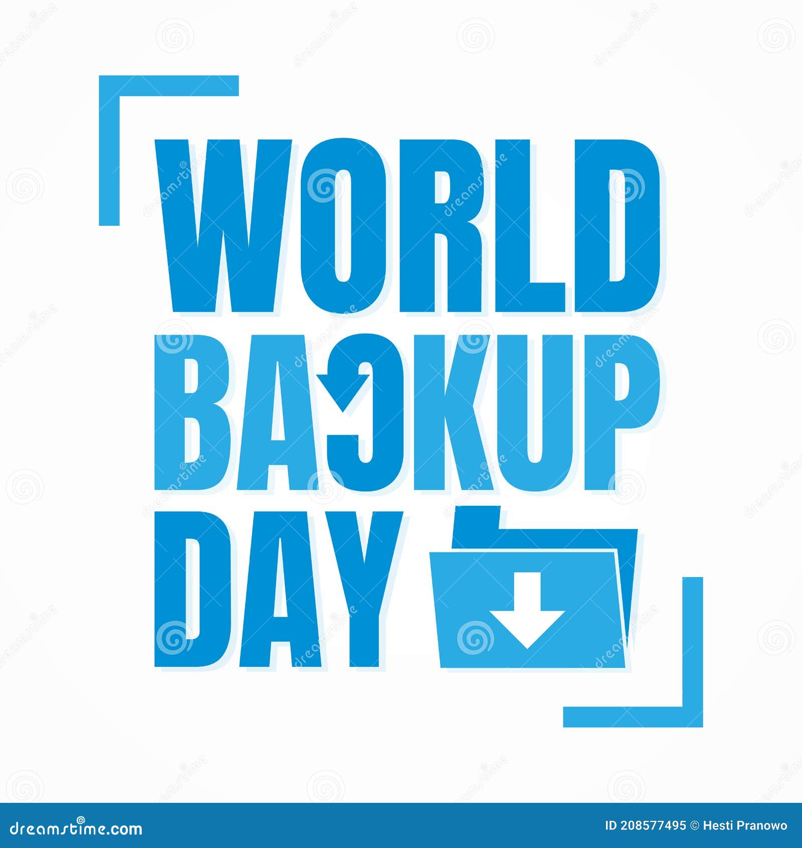 Typography for World Backup Day Folder Arrow Stock Vector ...
