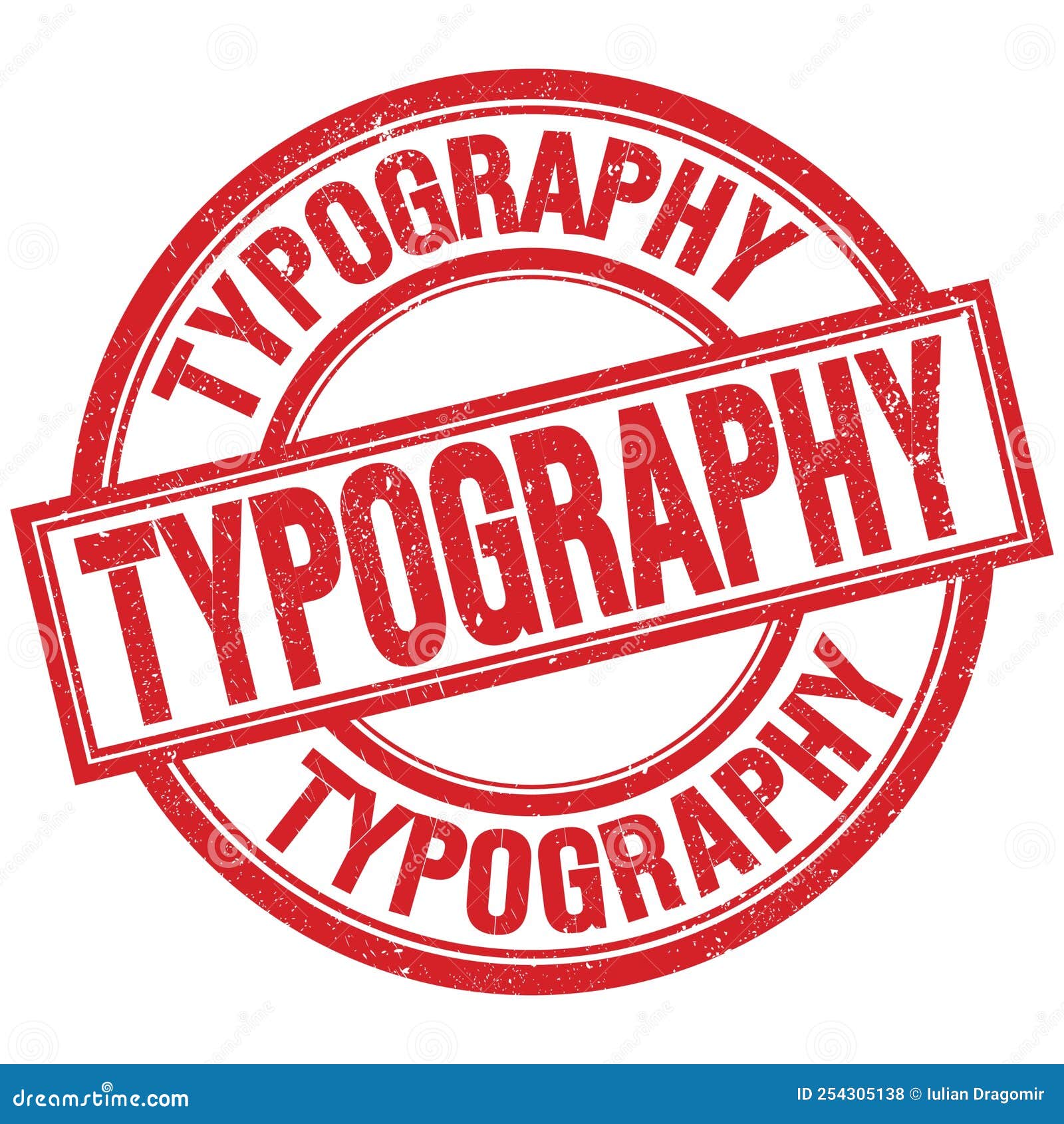 TYPOGRAPHY Written Word on Red Stamp Sign Stock Illustration ...