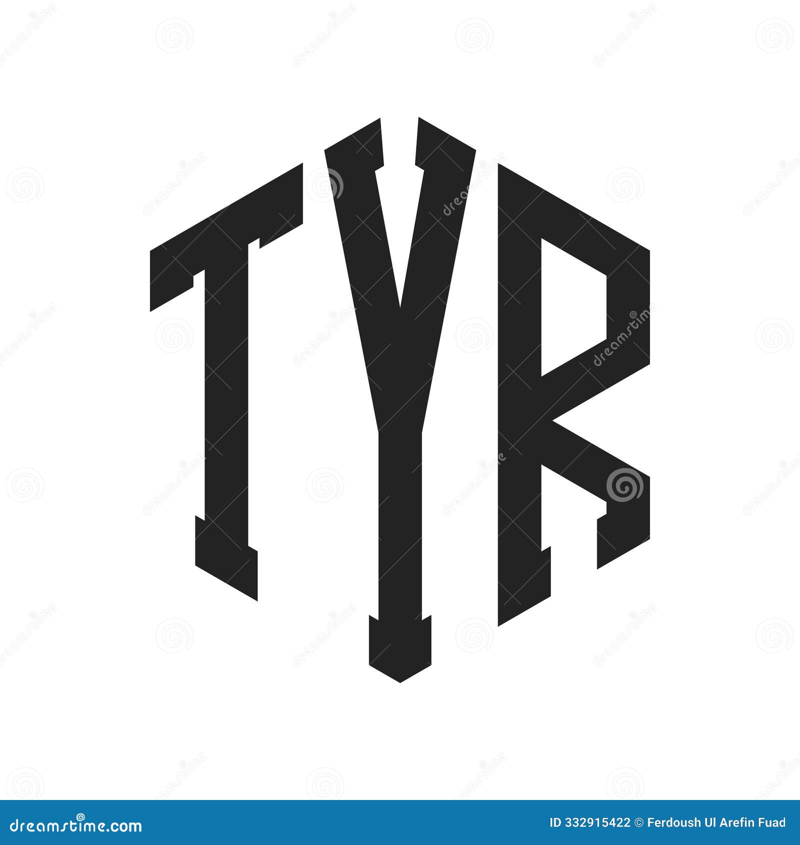 TYR Logo Design. Initial Letter TYR Monogram Logo Using Hexagon Shape ...