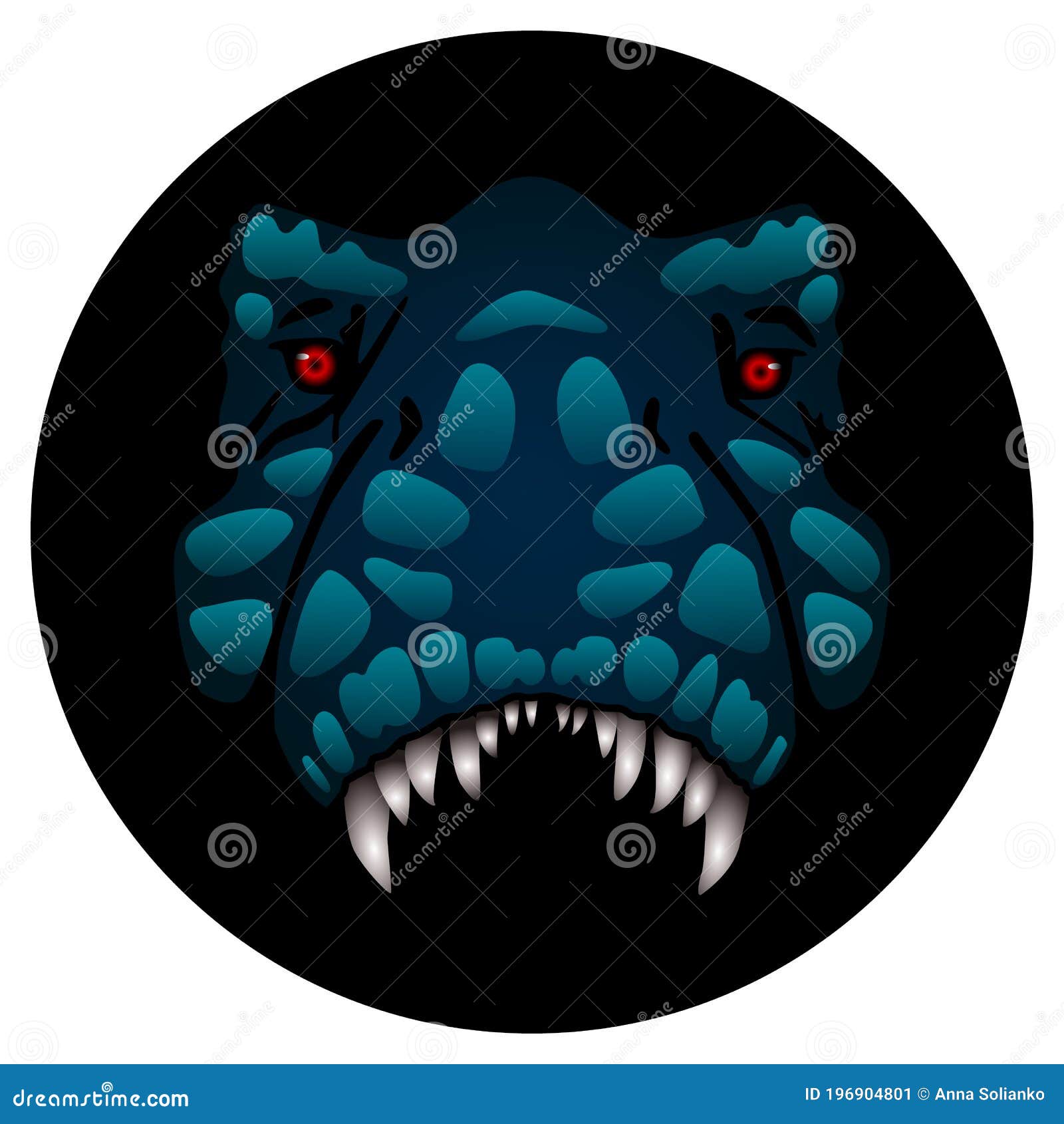 Tyrannosaur Head On White Isolated Backdrop Stock Vector Illustration Stock Vector