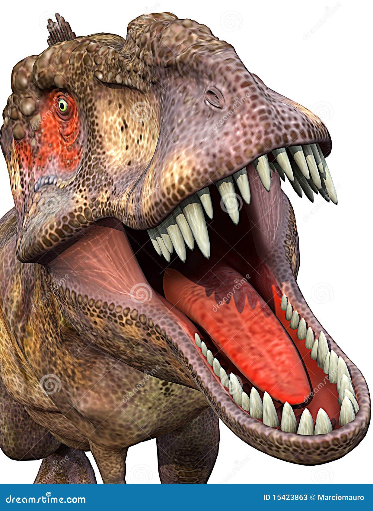 Close Up Of A Tyrannosaurus Rex In A Lush Primordial Jungle Surrounded ...