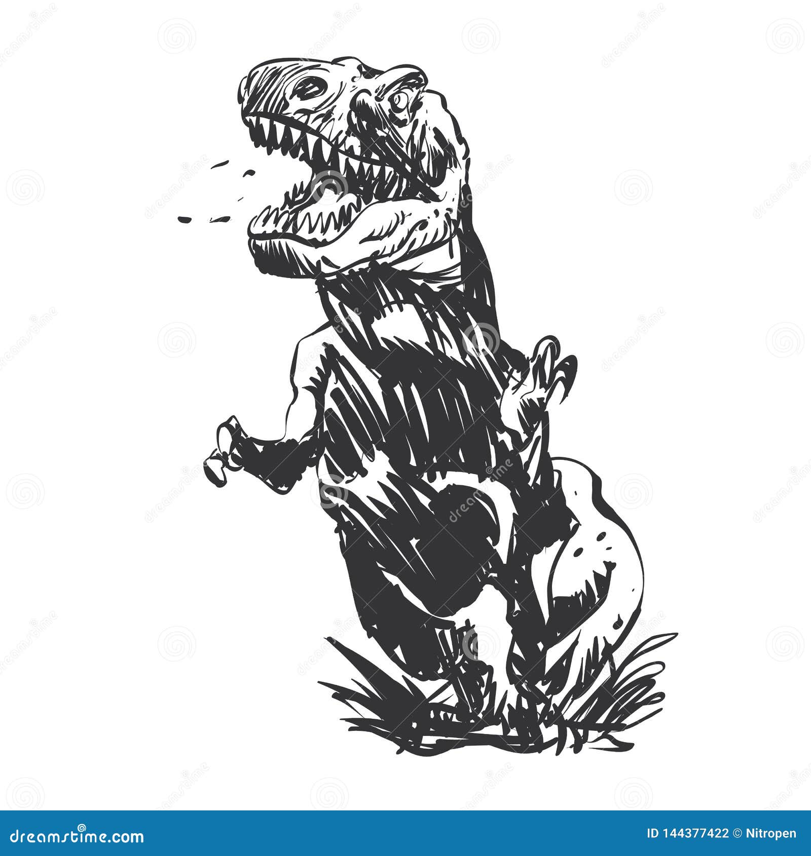 Strong Tyrannosaurus With Big Muscles. Dinosaur T-Rex Bodybuilder ...