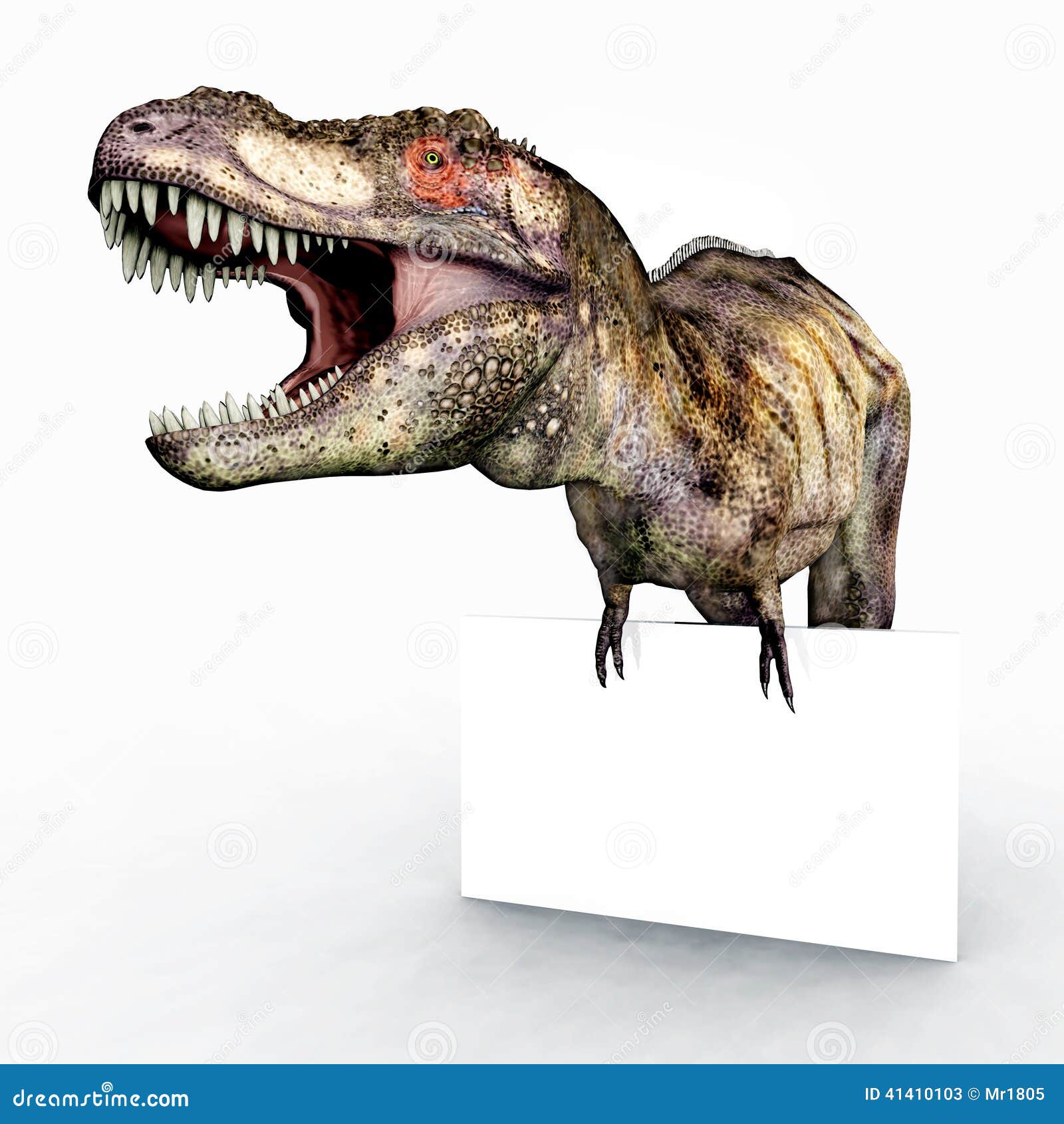Tyrannosaurus Rex and Advertising Sign Stock Illustration ...