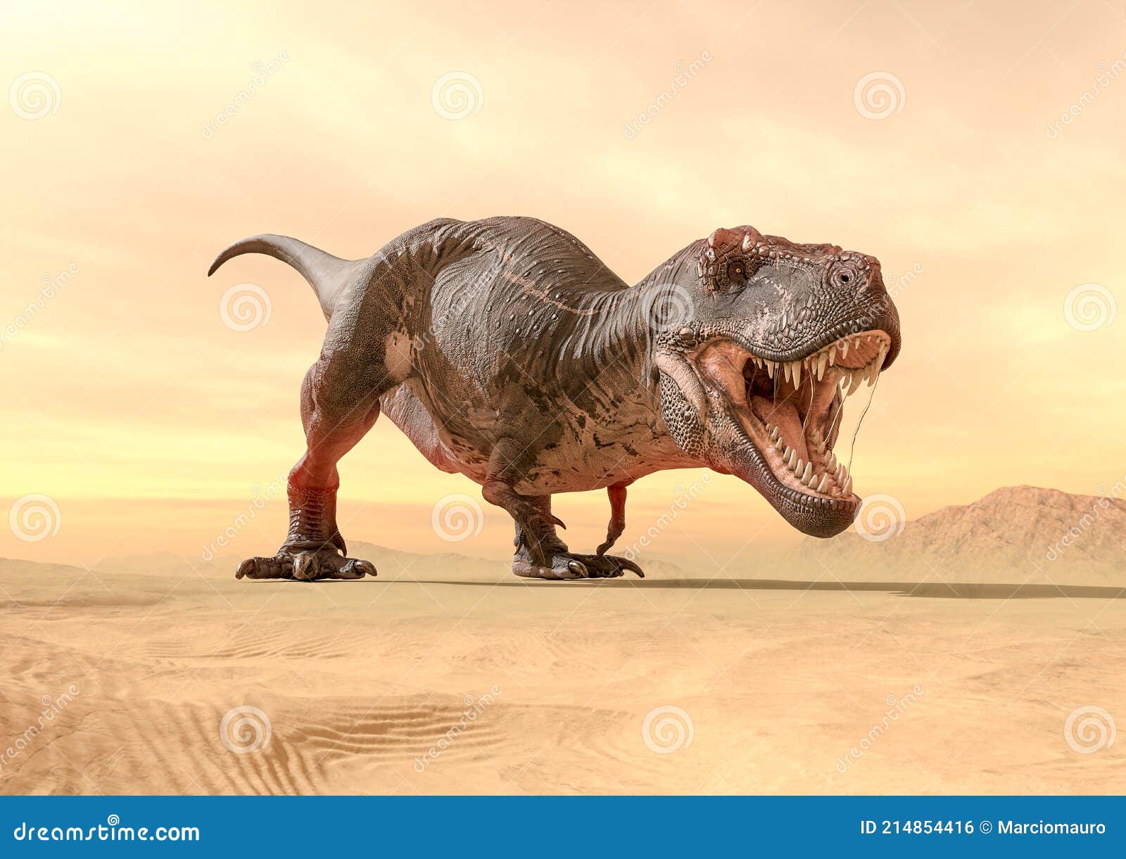 Tyrannosaurus Rex is on Desert Stock Illustration - Illustration of ...