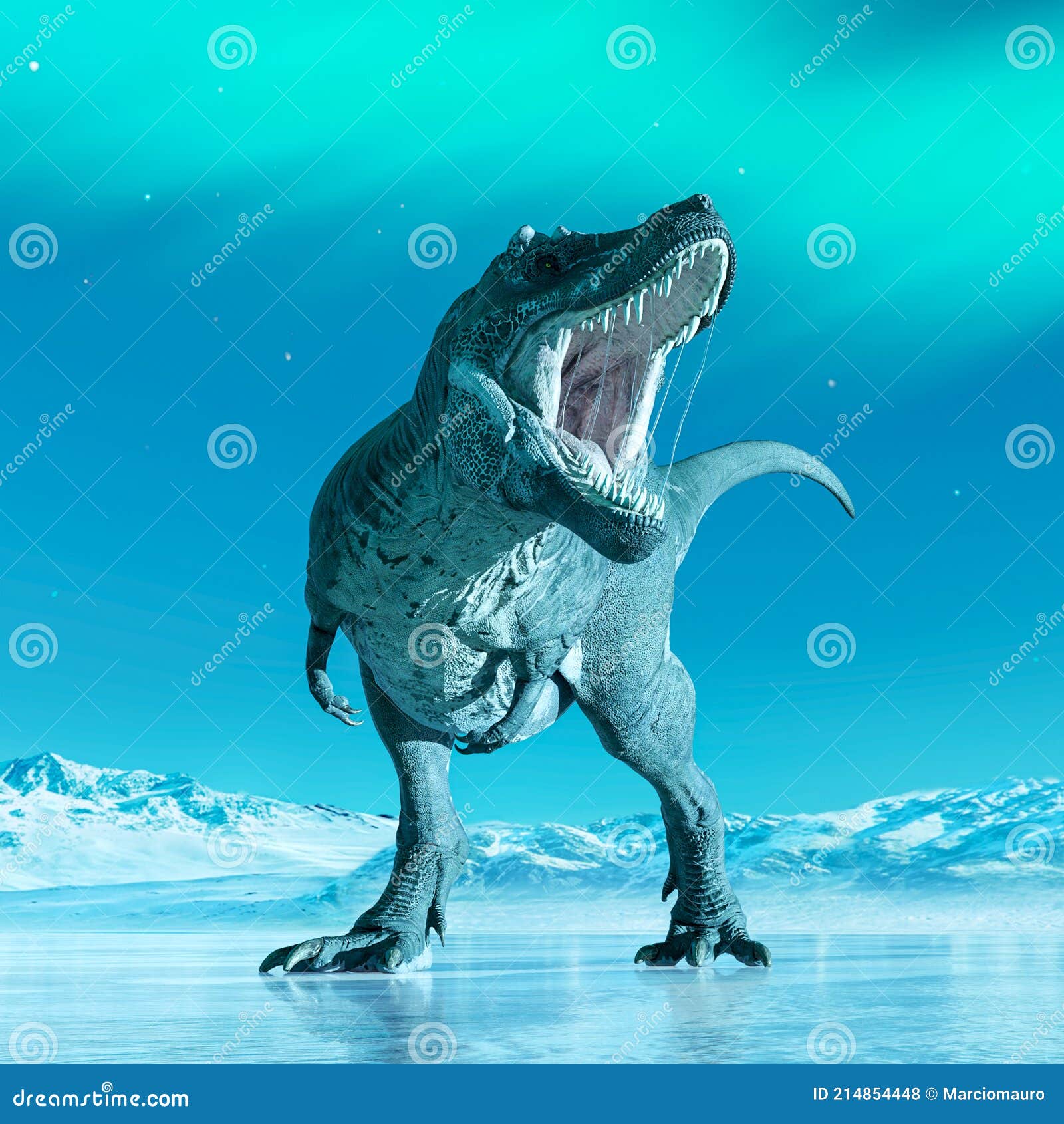Tyrannosaurus Rex is on Ice Age Stock Illustration - Illustration of ...
