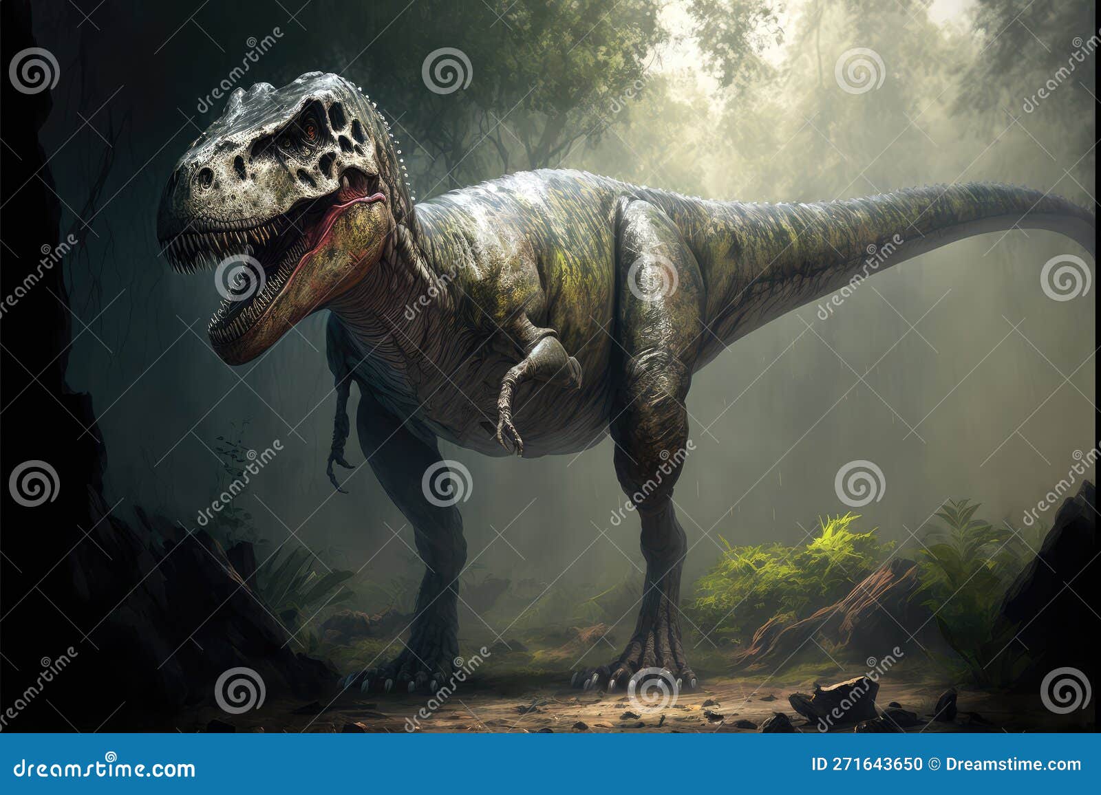 Tyrannosaurus Rex in the Jungle Image Stock Photo - Image of outdoors ...