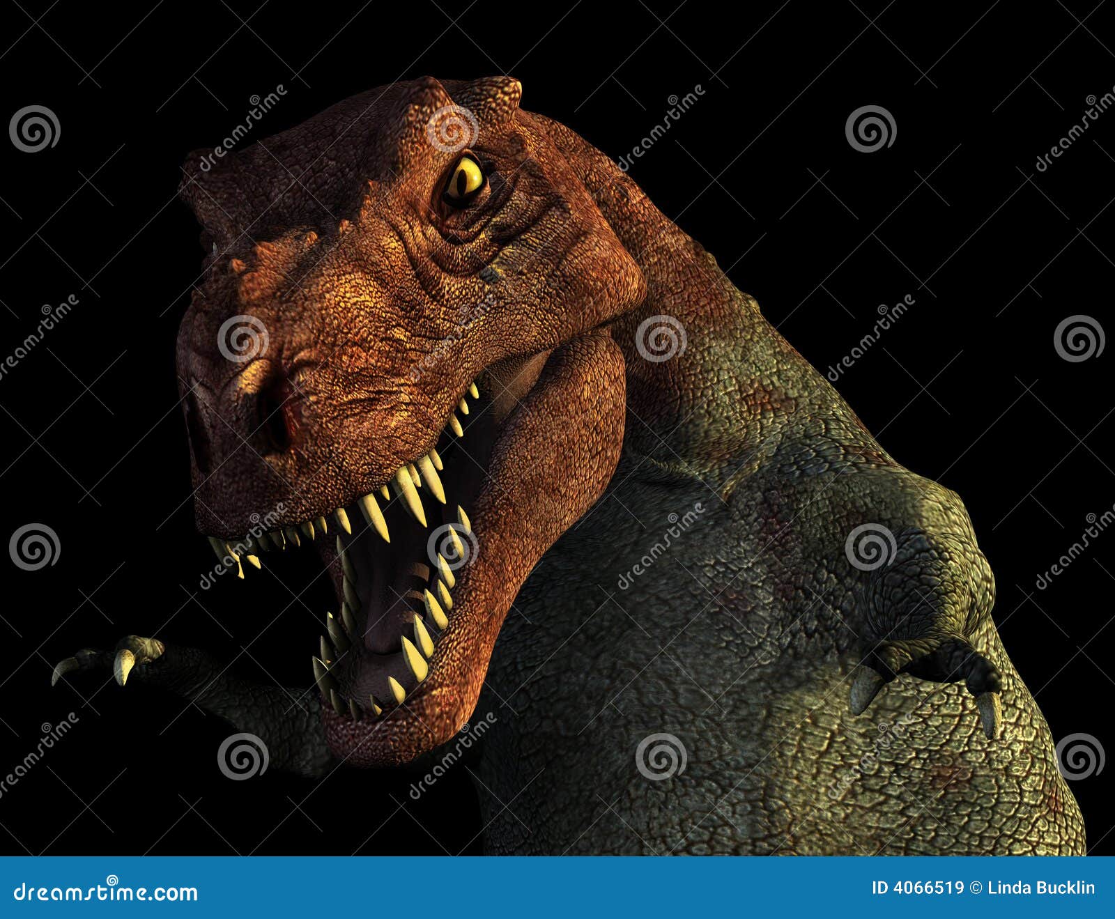 Tyrannosaurus Rex Portrait stock illustration. Illustration of creature ...