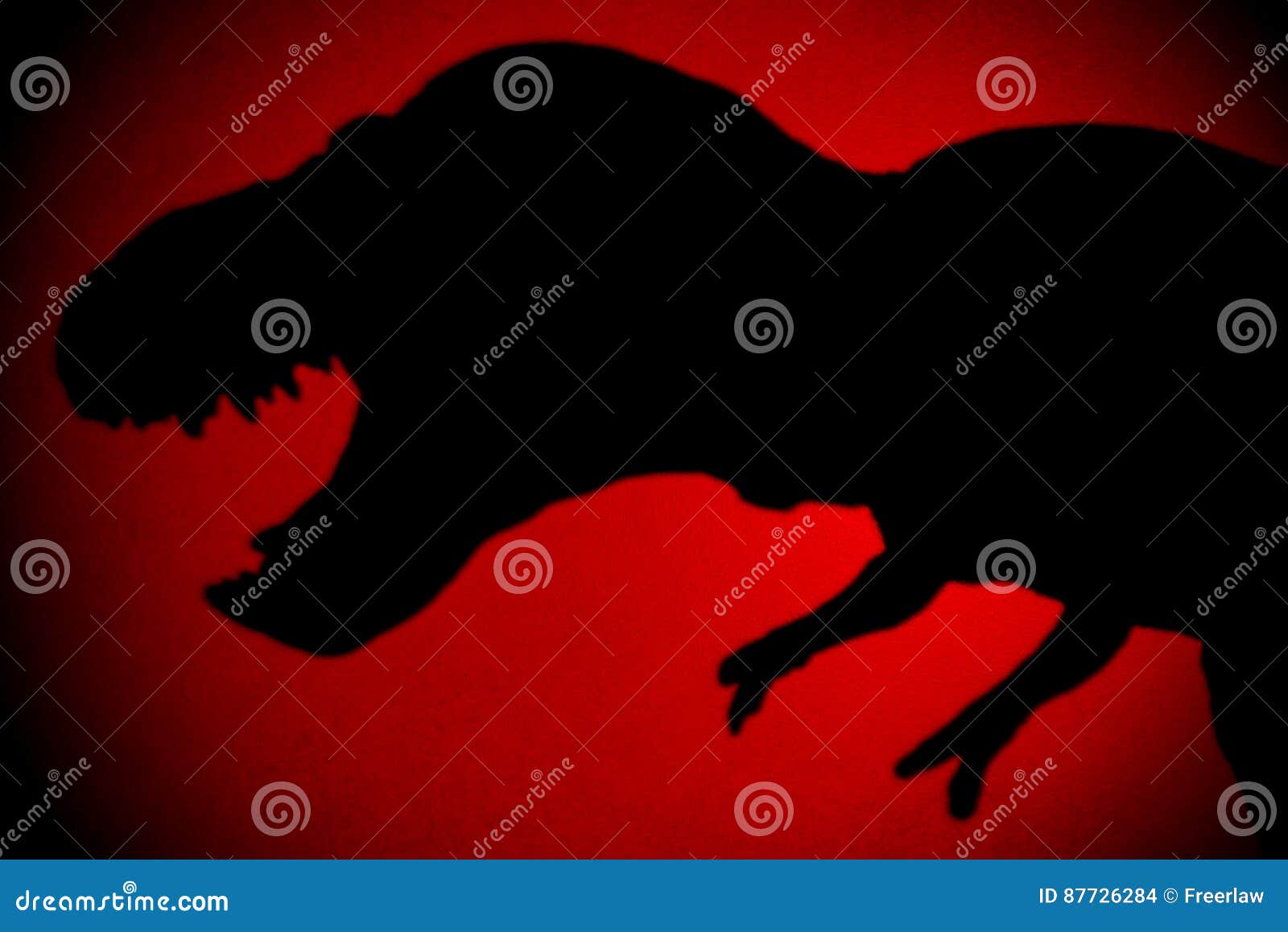 Tyrannosaurus Shadow with Red Spot Light Stock Photo - Image of horror ...