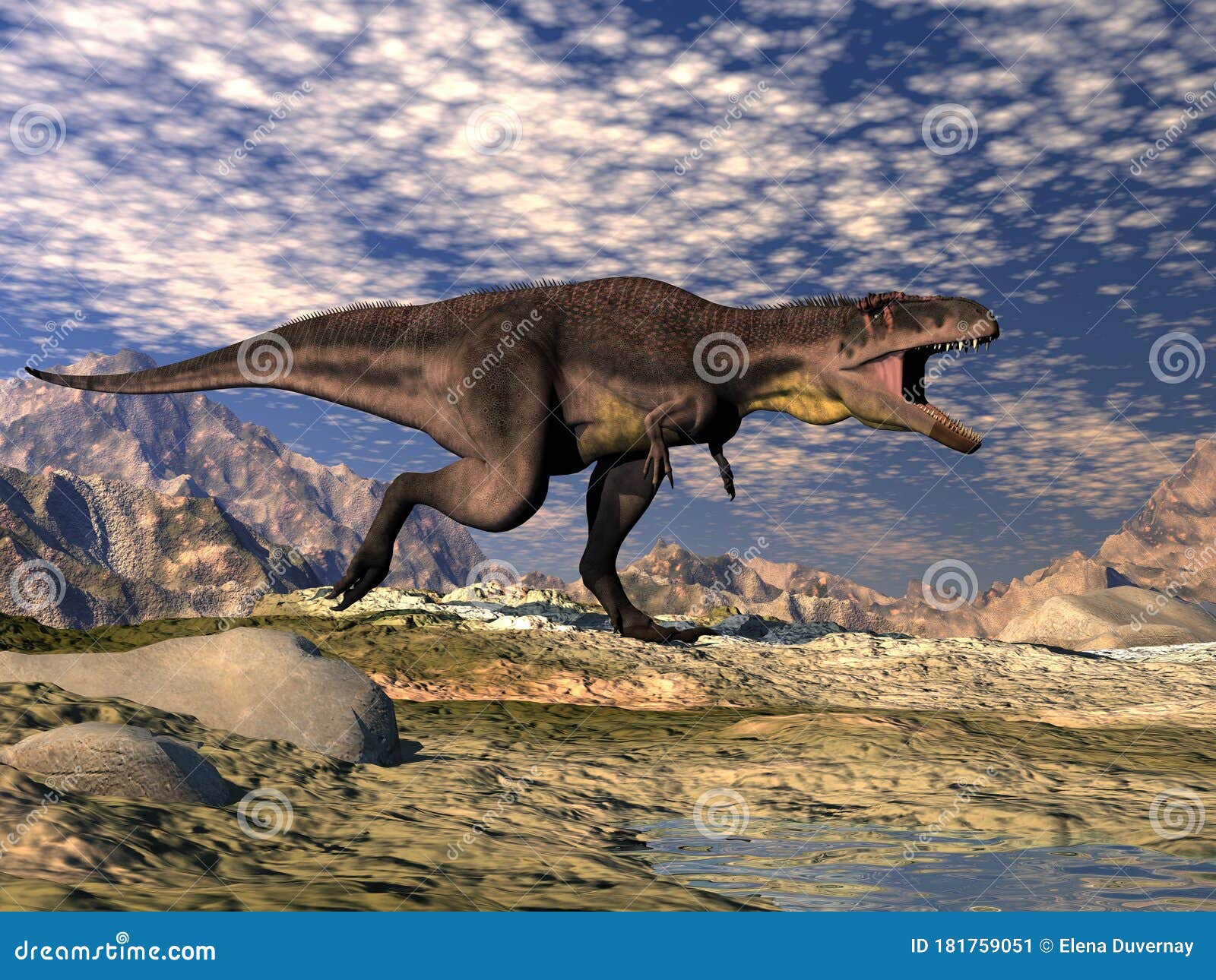 Tyrannotitan Dinosaur Roaring - 3D Render Stock Illustration ...