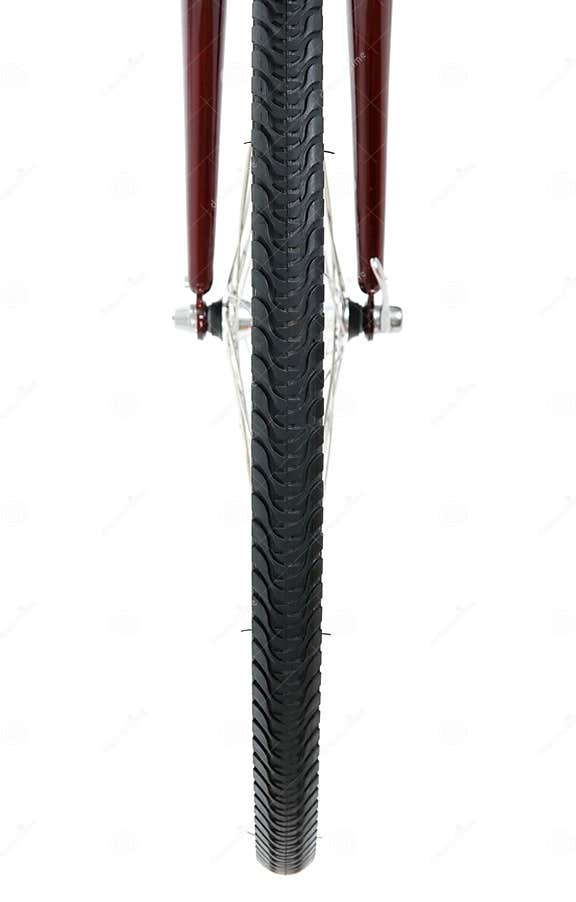 Tyre of Bicycle Wheel, Front View Stock Photo - Image of tire, sport ...