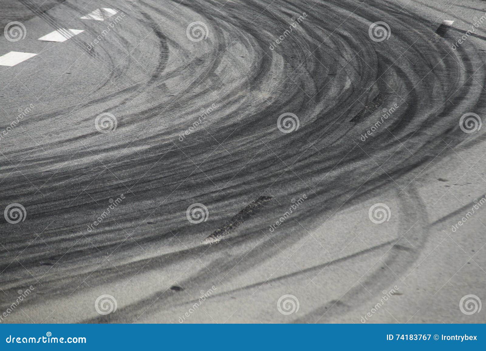 Tyre Burnout Marks on Asphalt Road Stock Image - Image of control ...