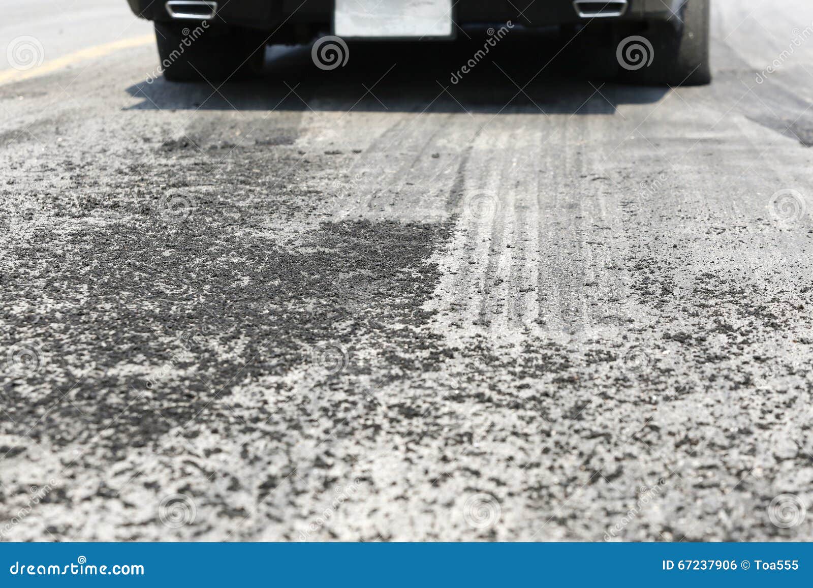 Tyre Burnout Marks on Asphalt Road Stock Photo - Image of asphalt, burn ...
