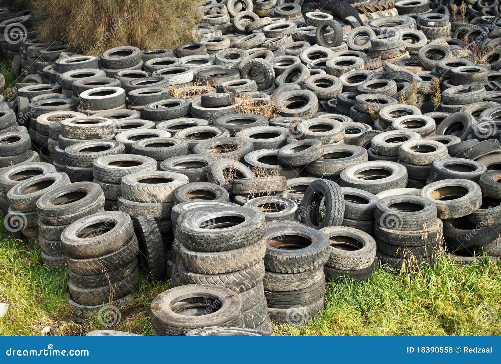 Tyre dump in pasture stock photo. Image of automobile - 18390558