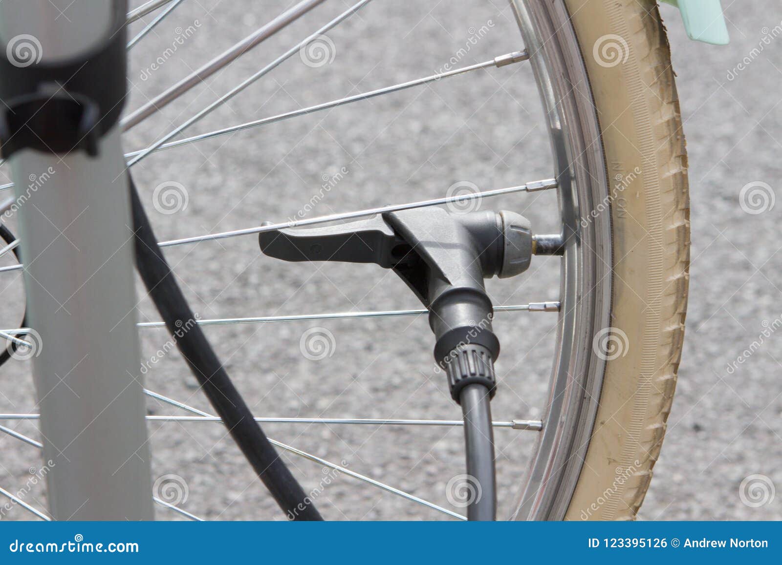 Tyre inflating stock photo. Image of valve, damage, biking - 123395126