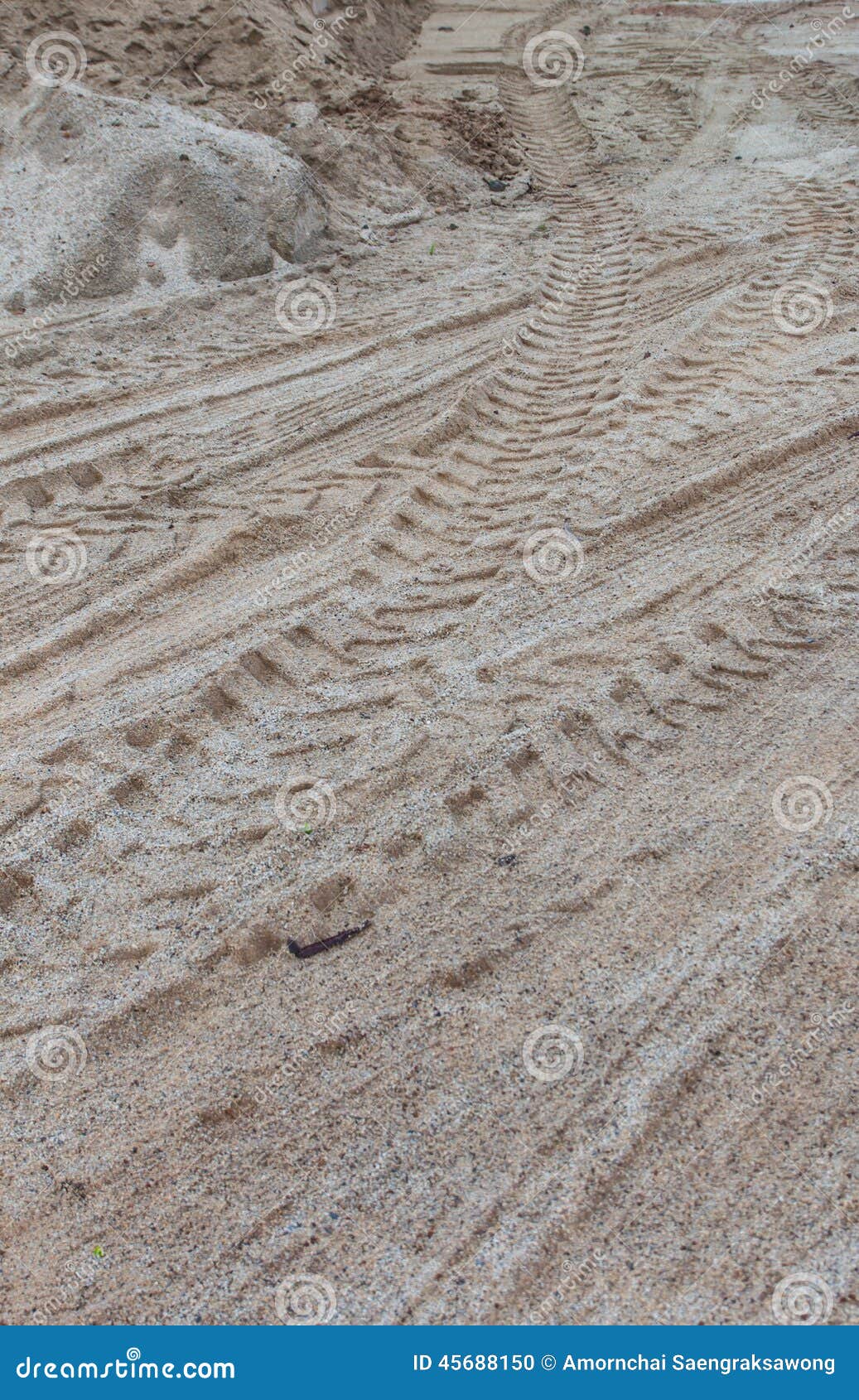 Tyre Print stock photo. Image of texture, trail, beachfront - 45688150