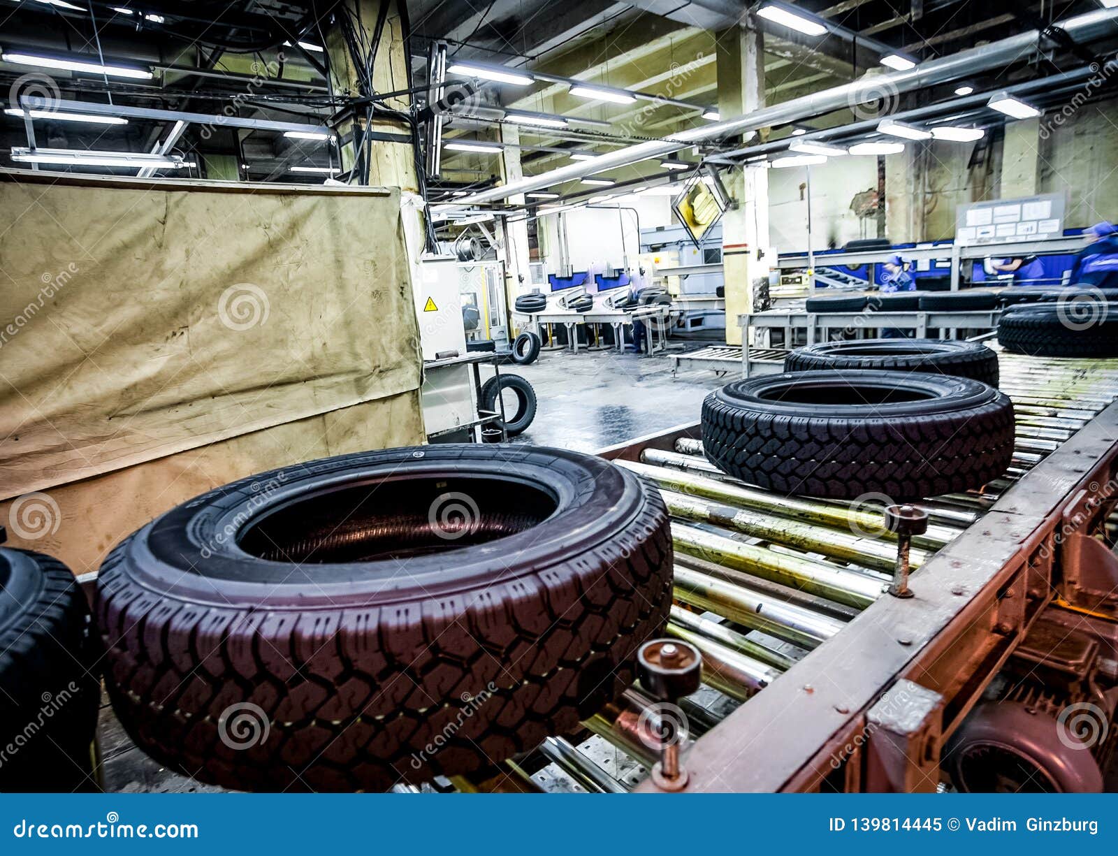 Tyre Production Conveyor at Bright Factory Stock Image - Image of ...