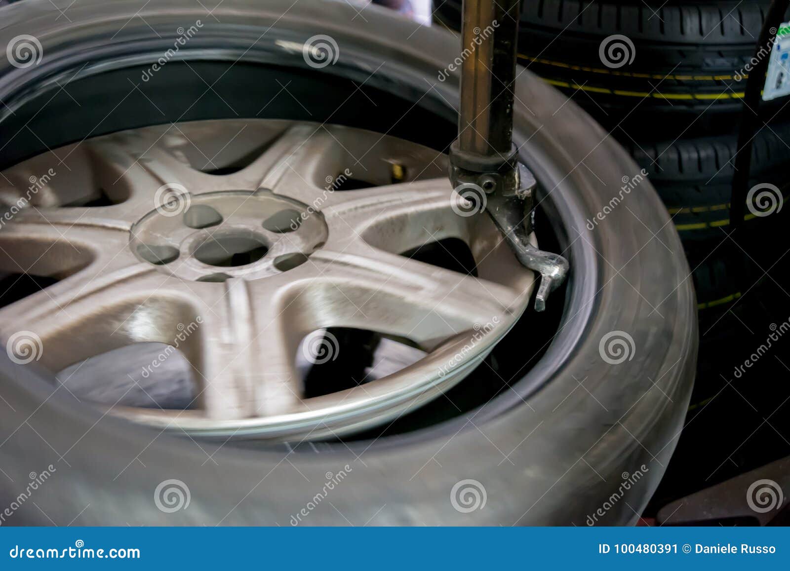 TYRE Repairer Repairing a Tyre Stock Image - Image of mechanic, change ...