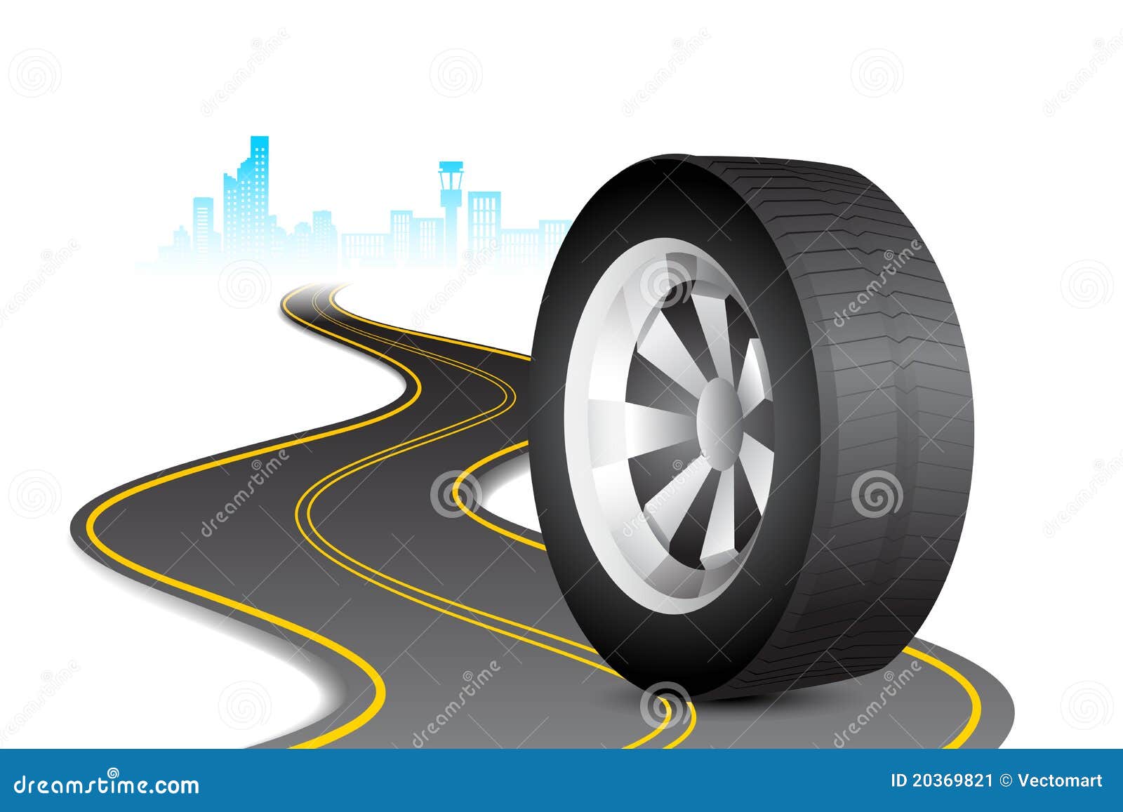 Tyre on Road stock vector. Illustration of graphic, editable - 20369821