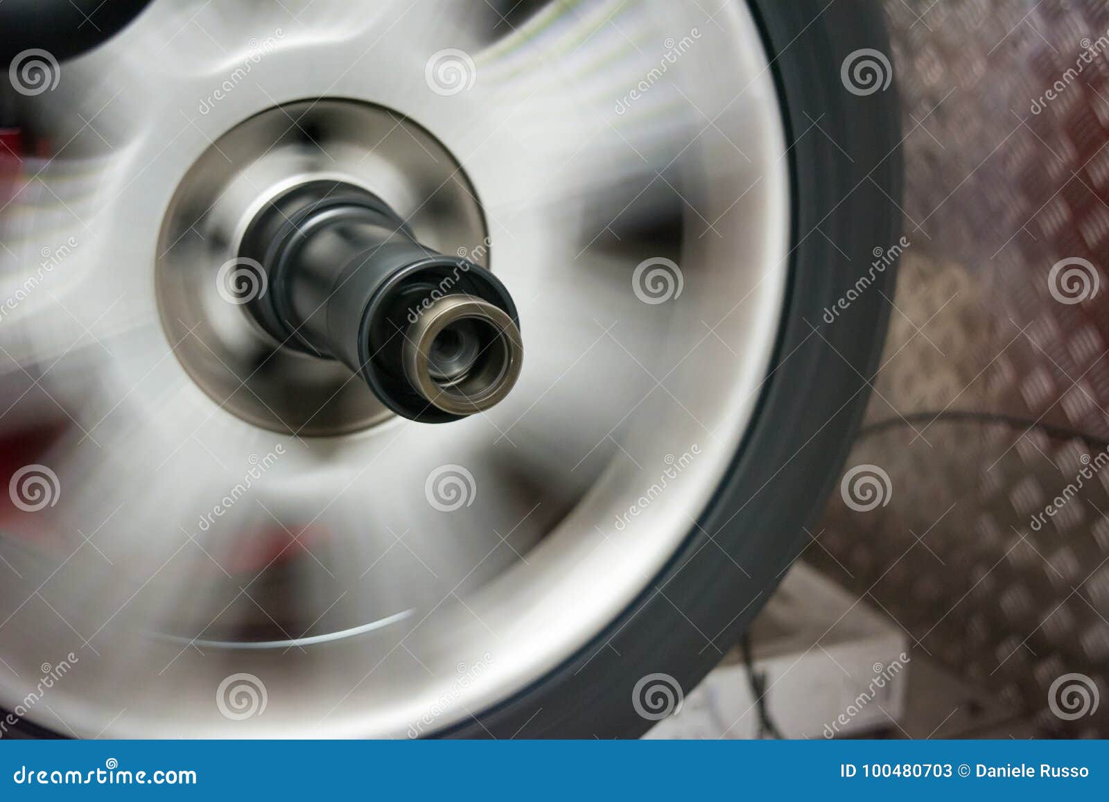 Tyre Spinning on the Balancing Machine Stock Image - Image of ...
