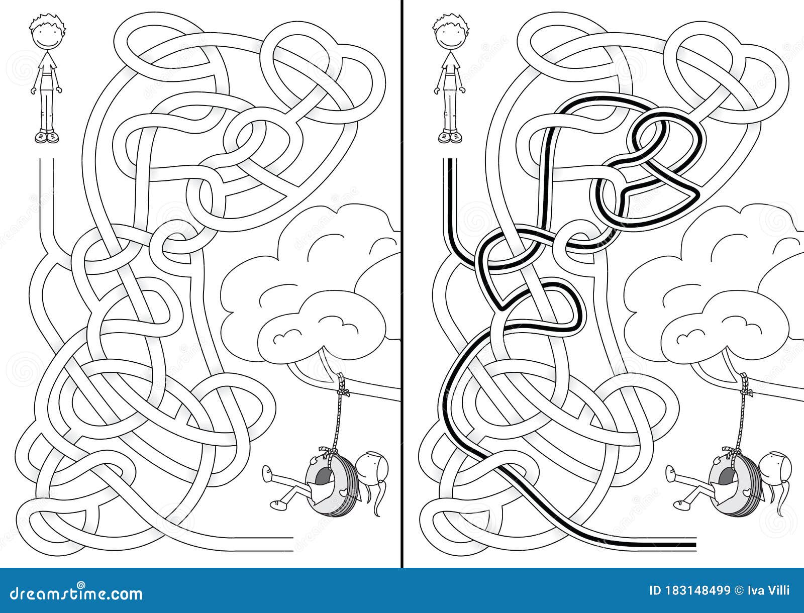 Tyre swing maze stock vector. Illustration of puzzle - 183148499