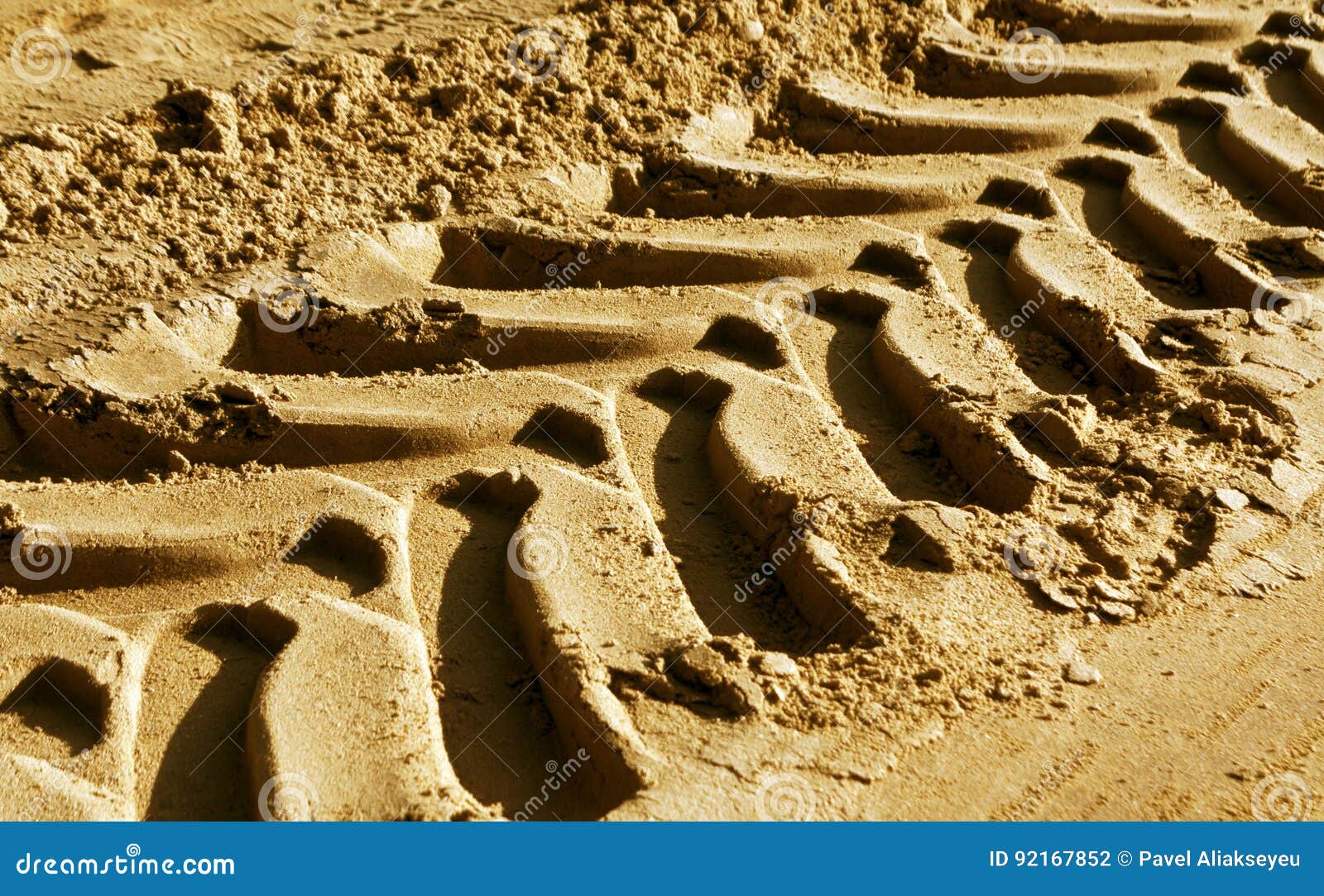 Tyre Tracks on Sand with Blur Effect. Stock Photo - Image of natural ...