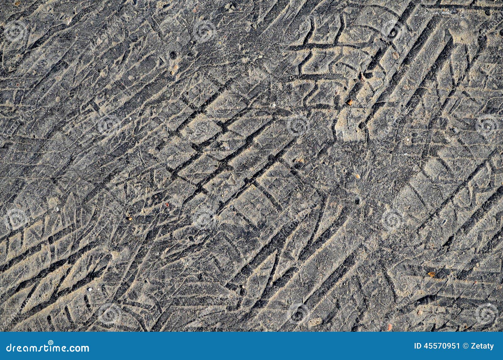 Tyre Tread Imprint in Asphalt Stock Image - Image of indented, broken ...