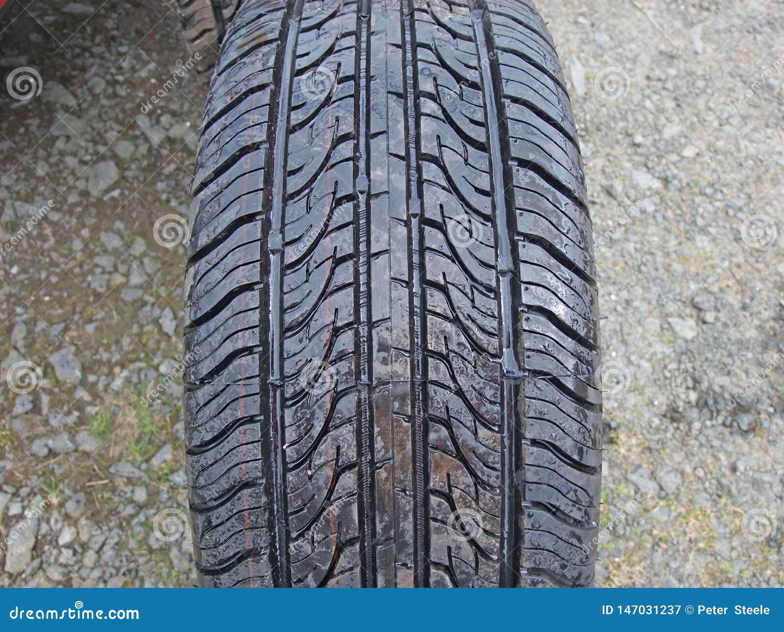 Tyre Tread on a wheel stock image. Image of water, damaged - 147031237