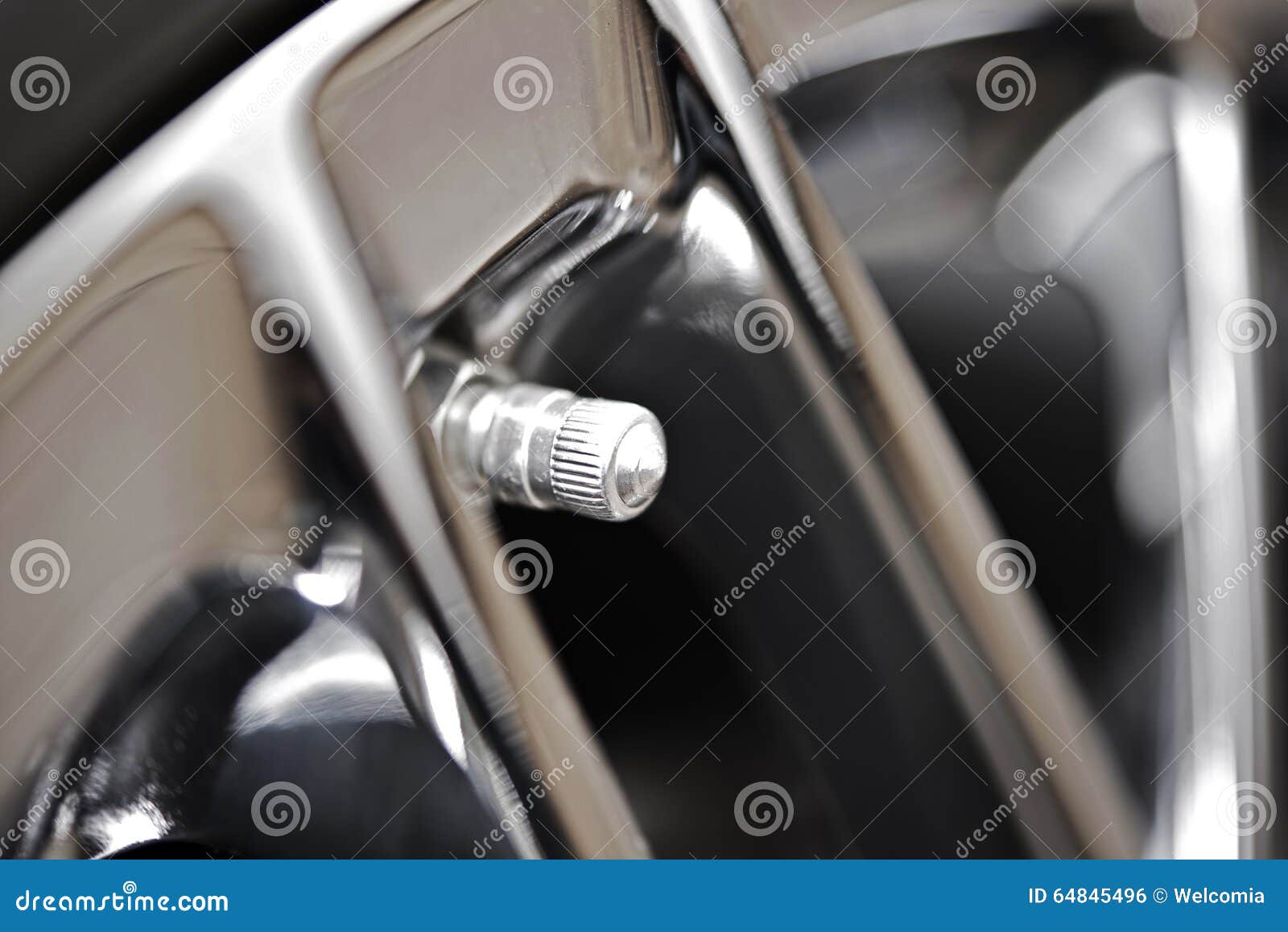 Tyre Valve and the Rim stock photo. Image of alloy, horizontal - 64845496