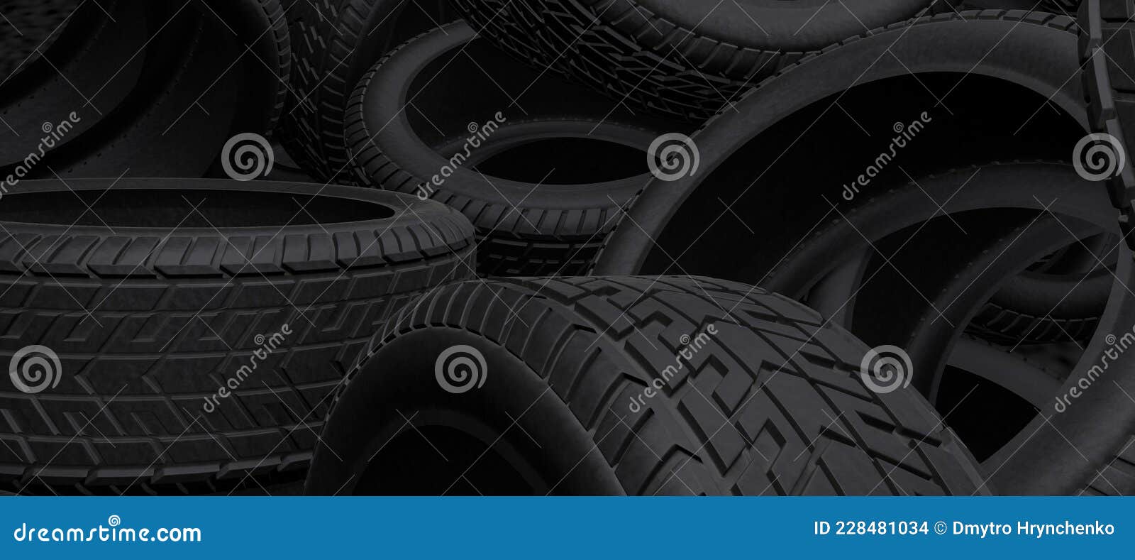 Tyres Bulk On Greenscreen Isolated Background. Black Tires Piles On A ...