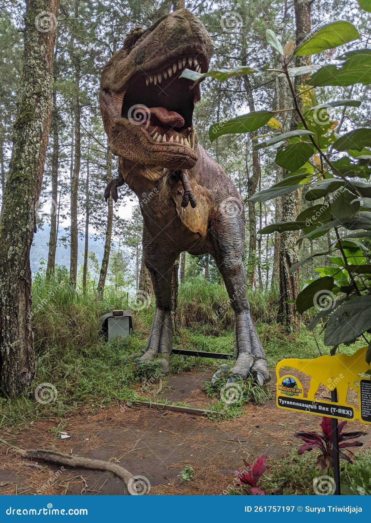 Tyrex Robot Statue in Mojosemi Forest Park, Magetan, East Java ...