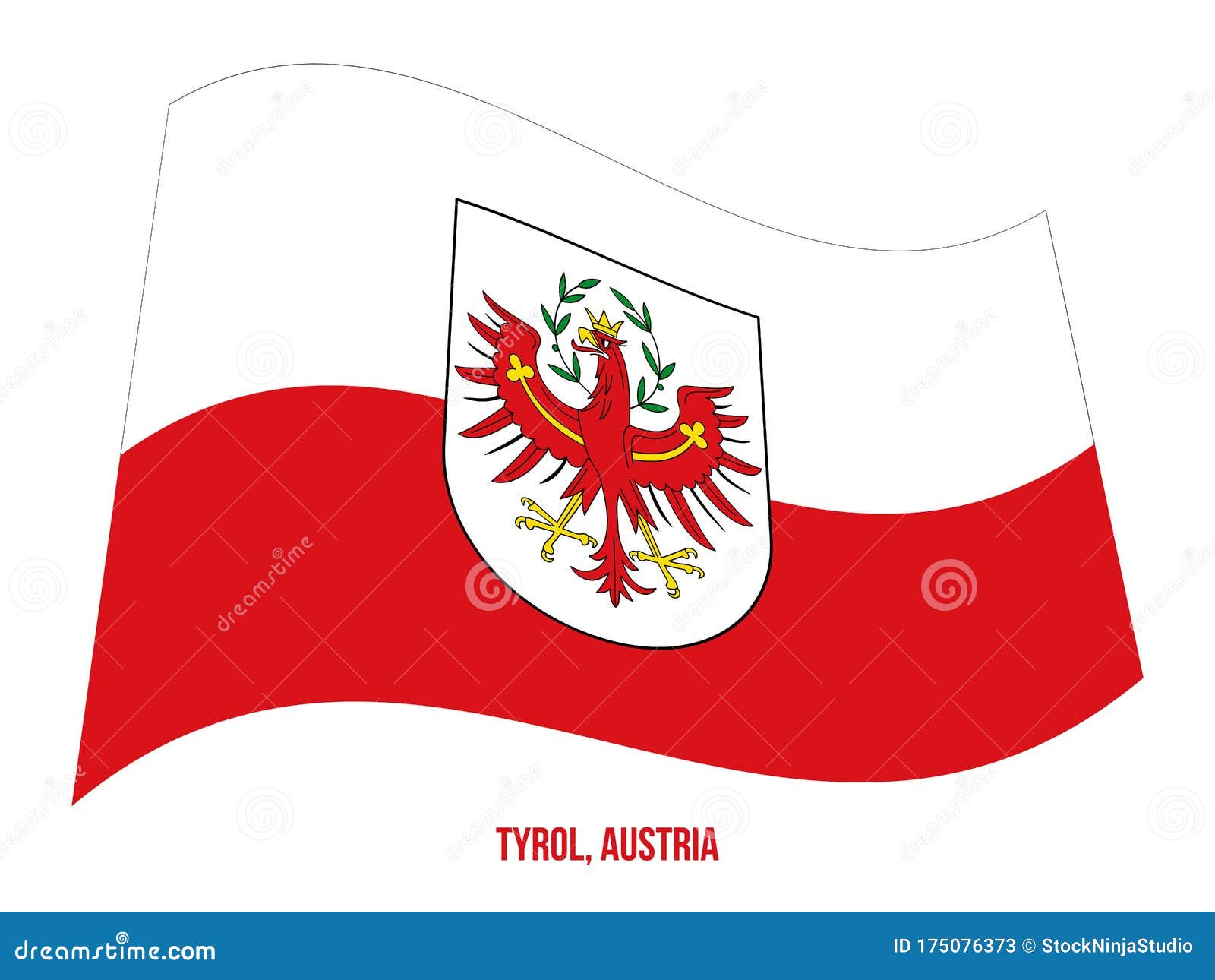 Tyrol Flag Waving Vector Illustration on White Background. States Flag ...