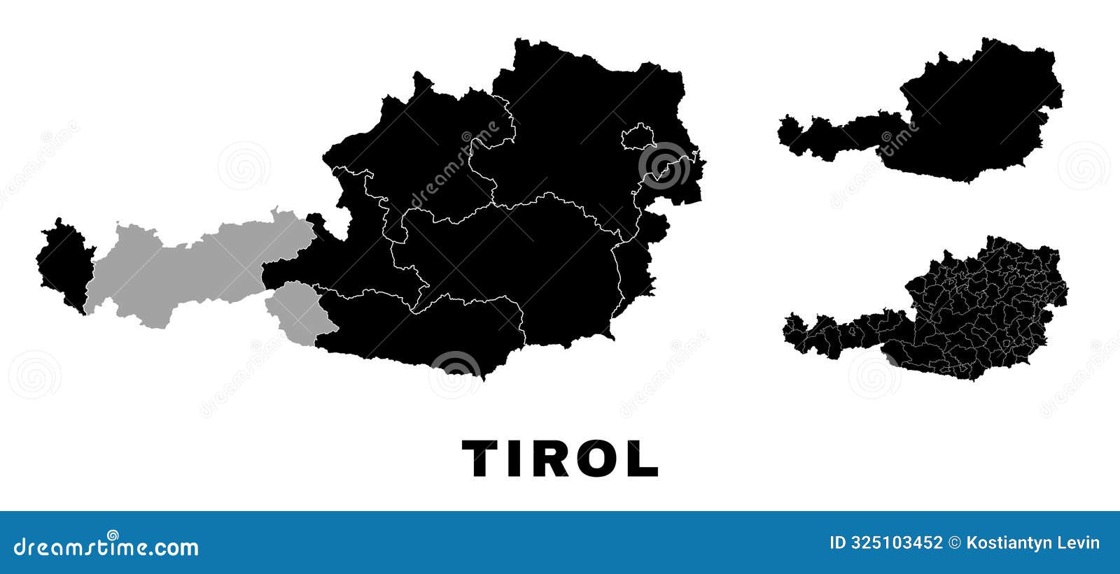 Tyrol Map. State And District Map Of Tyrol. Political Map Of Tyrol With ...