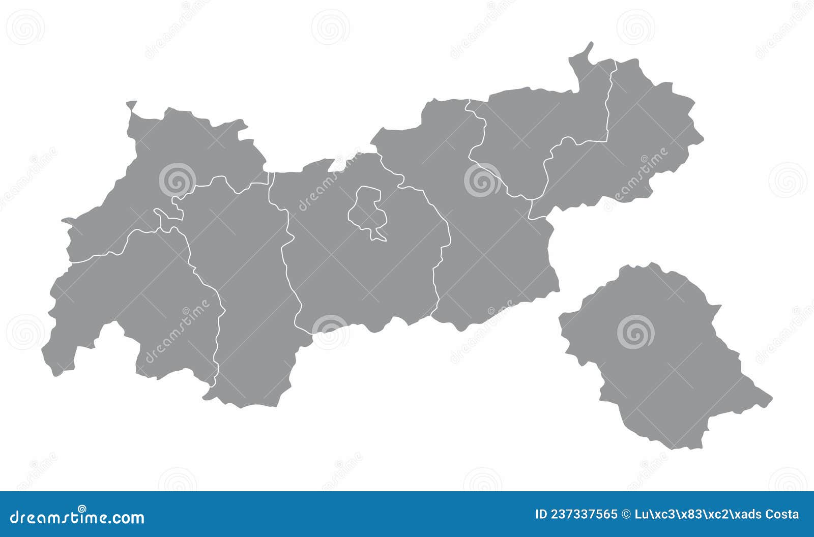 Tyrol Map. State And District Map Of Tyrol. Administrative Map Of Tyrol ...