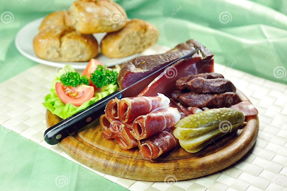Tyrolean bacon plate stock image. Image of bavaria, dinner - 16255595