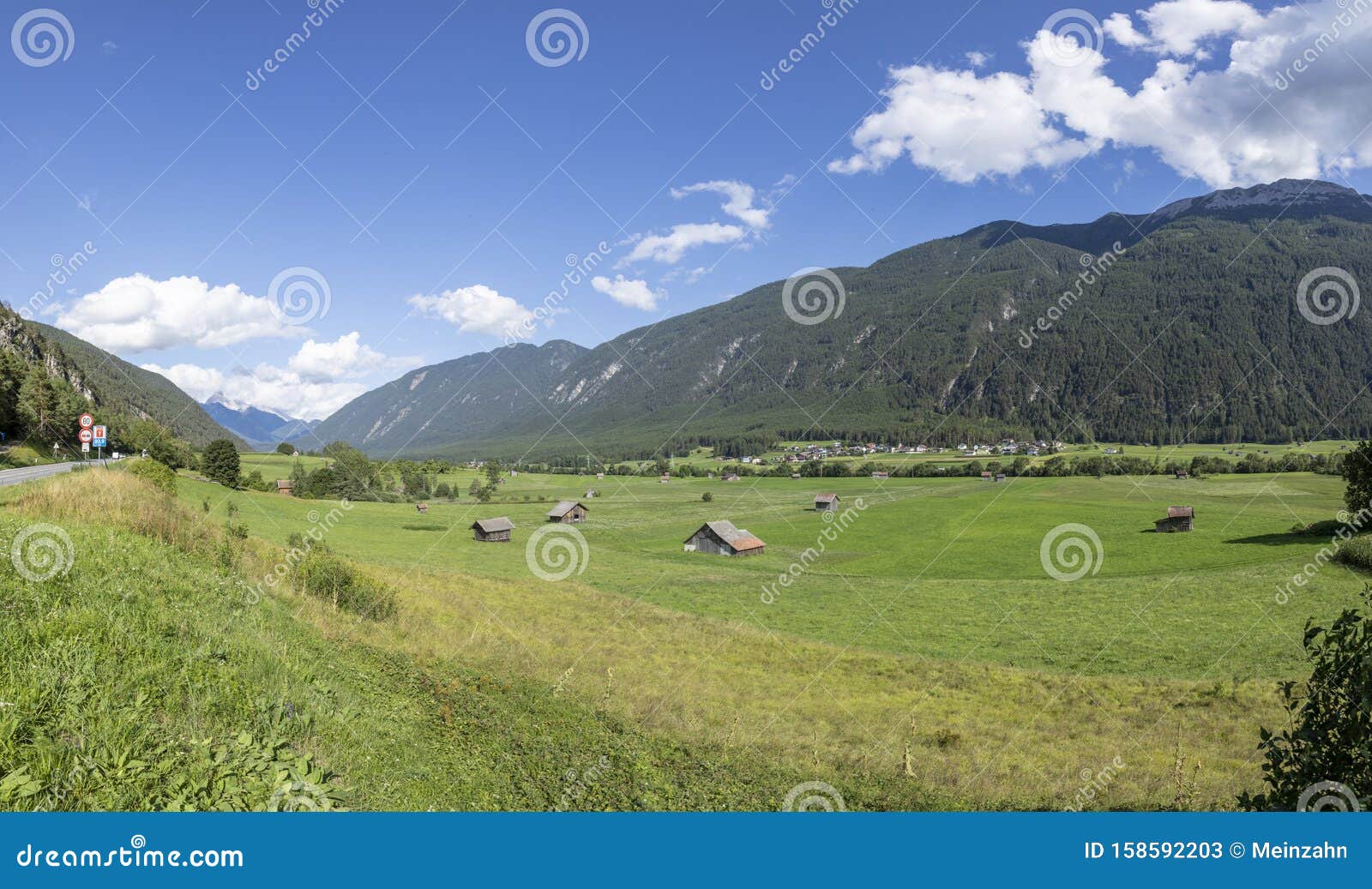 Tyrolean Landscape with Fresh Grass and Bright Meadows at Tarrenz ...