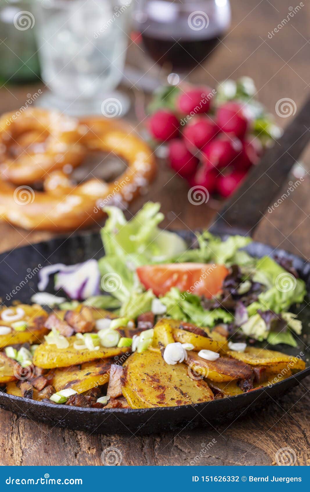 Tyrolean potato groestl stock photo. Image of meal, glass - 151626332