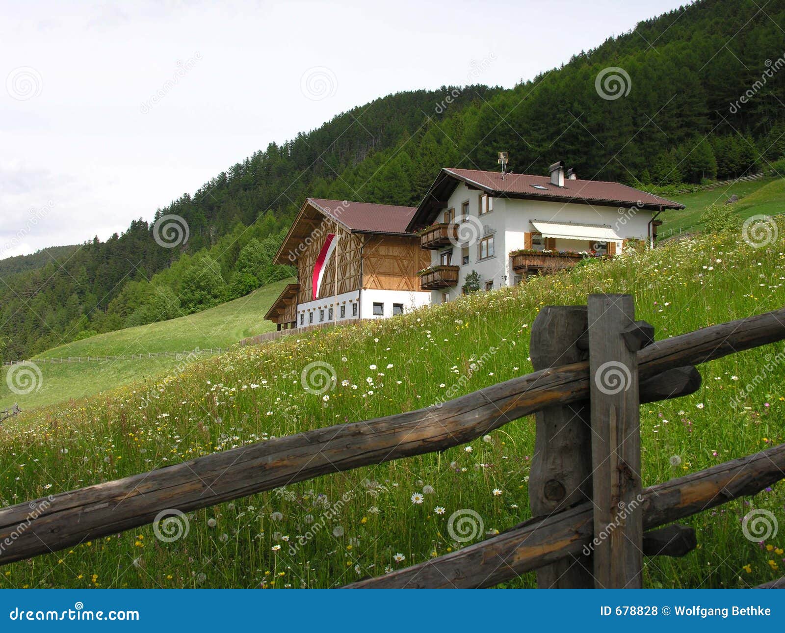 Tyrolian Houses stock photo. Image of spring, settle, forest - 678828