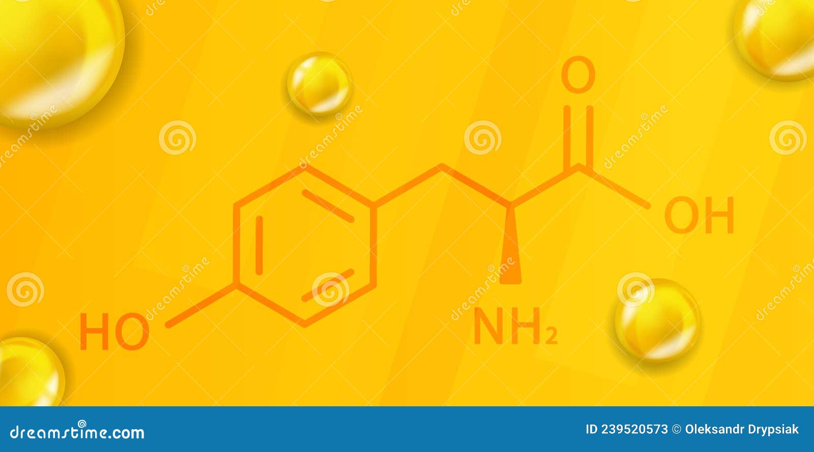 Tyrosine Chemical Formula. Tyrosine 3D Realistic Chemical Molecular ...