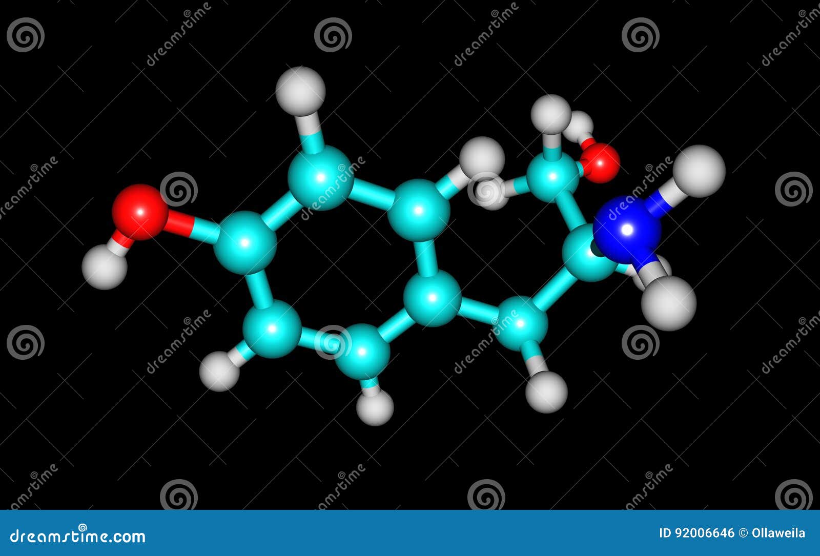 Tyrosol Molecular Structure Isolated on Black Stock Illustration ...