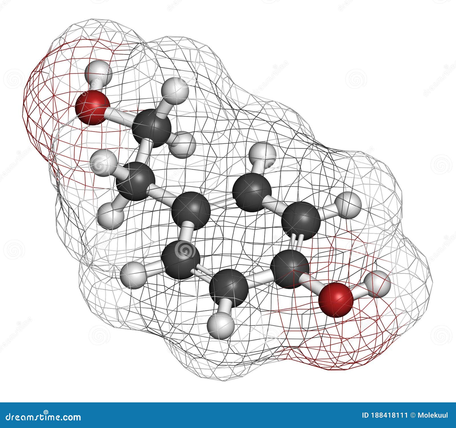 Tyrosol Molecule. Antioxidant Found In Olive Oil. 3D Rendering. Atoms ...
